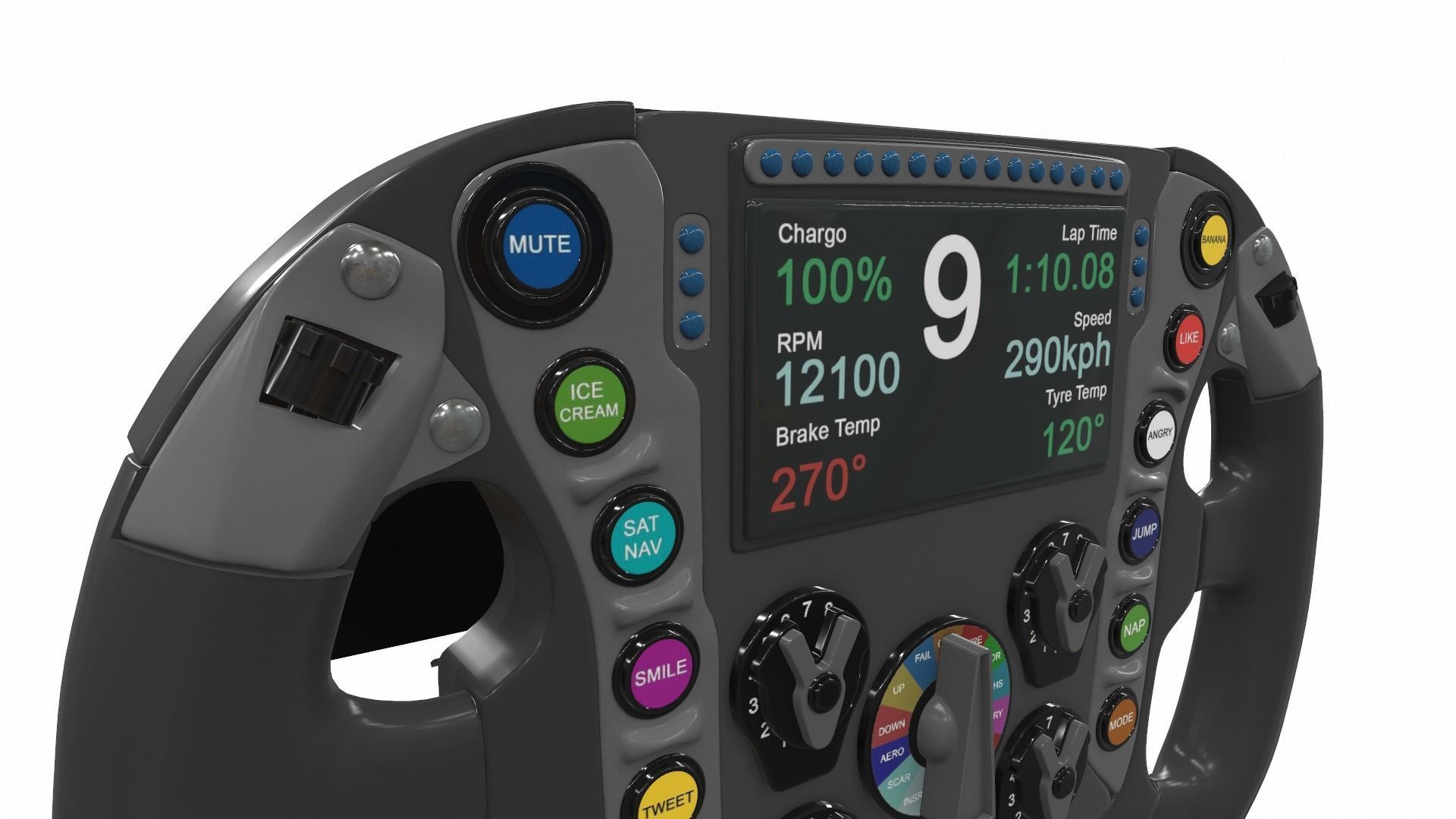 Car f1 steering wheel 2 3D model | CGTrader