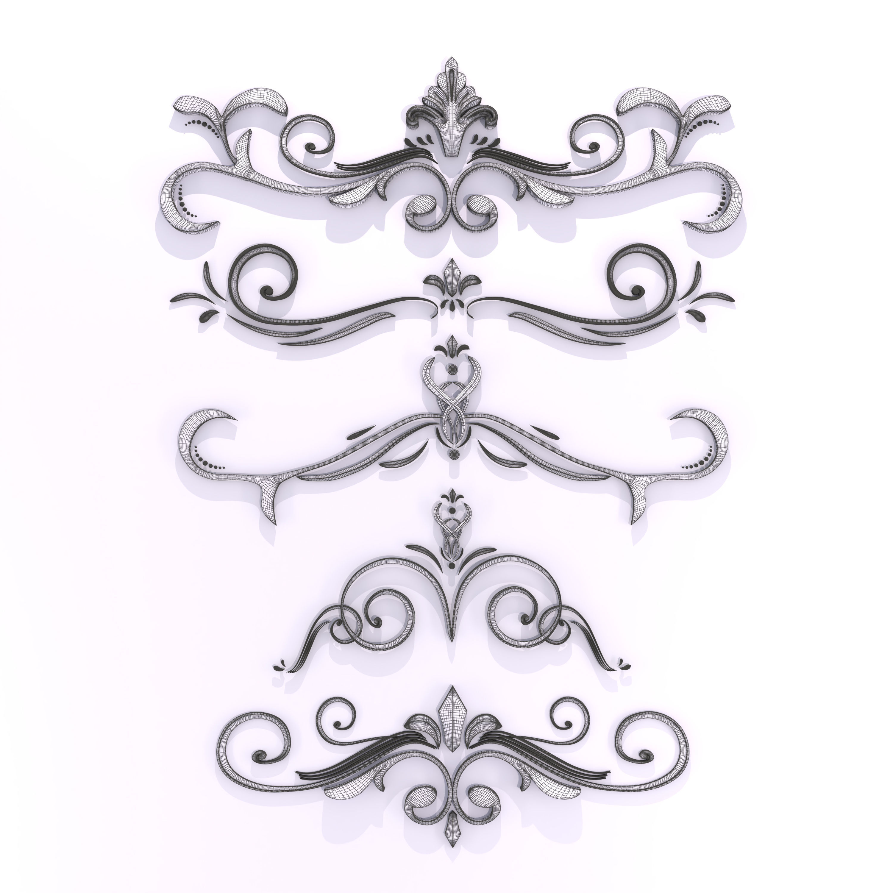 Floral Ornament Frames free 3D model | CGTrader