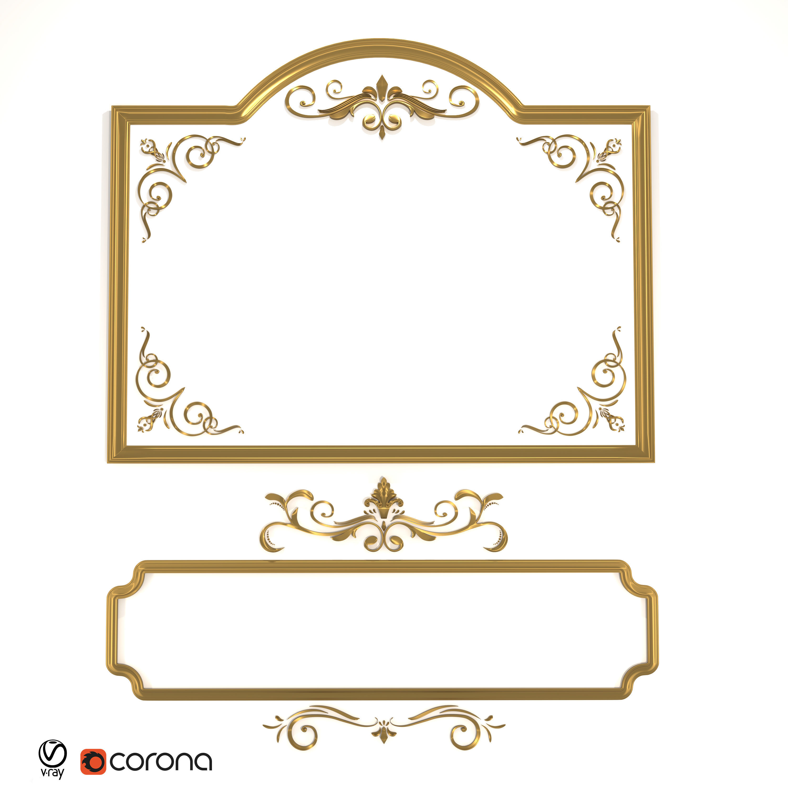 Floral Ornament Frames free 3D model | CGTrader
