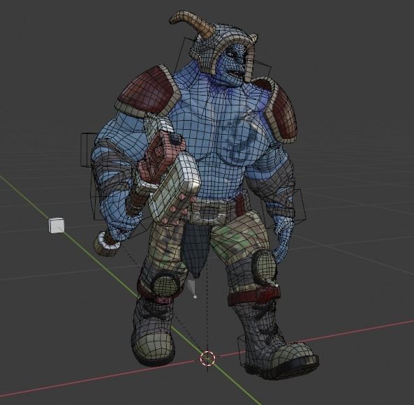 Anthropomorphic monster with a hammer 3d low poly free VR / AR / low ...