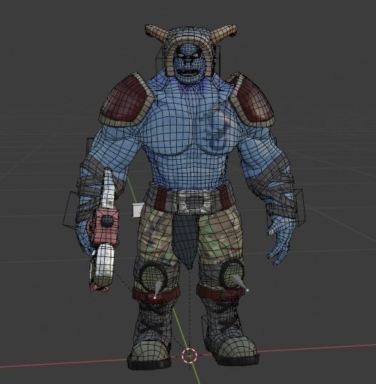Anthropomorphic monster with a hammer 3d low poly free VR / AR / low ...