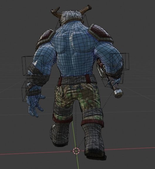 Anthropomorphic monster with a hammer 3d low poly free VR / AR / low ...