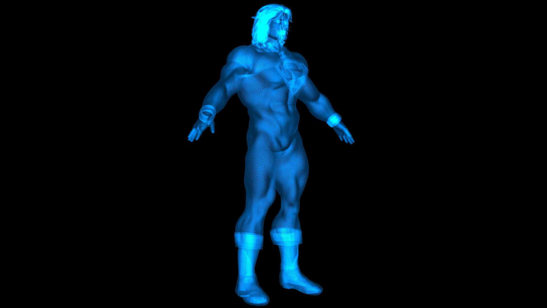 Superman Black Recovery Suit 3D model rigged | CGTrader