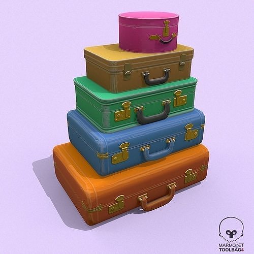 3D model Stylized Vintage Luggage VR / AR / low-poly | CGTrader