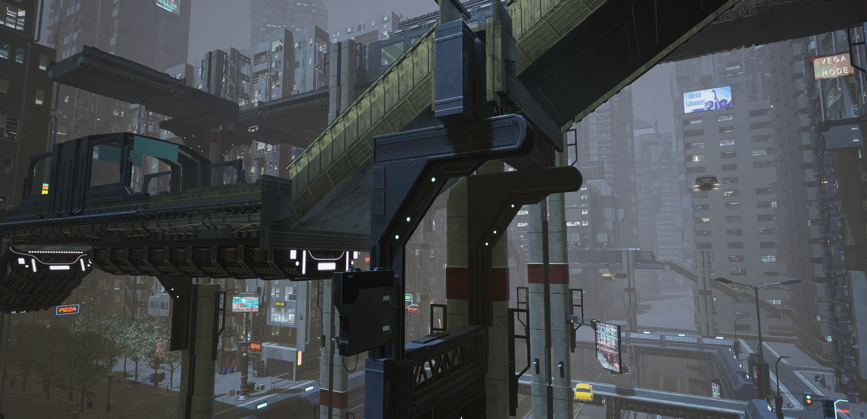 3D model Cyberpunk Modular Bridge Game Ready VR / AR / low-poly | CGTrader