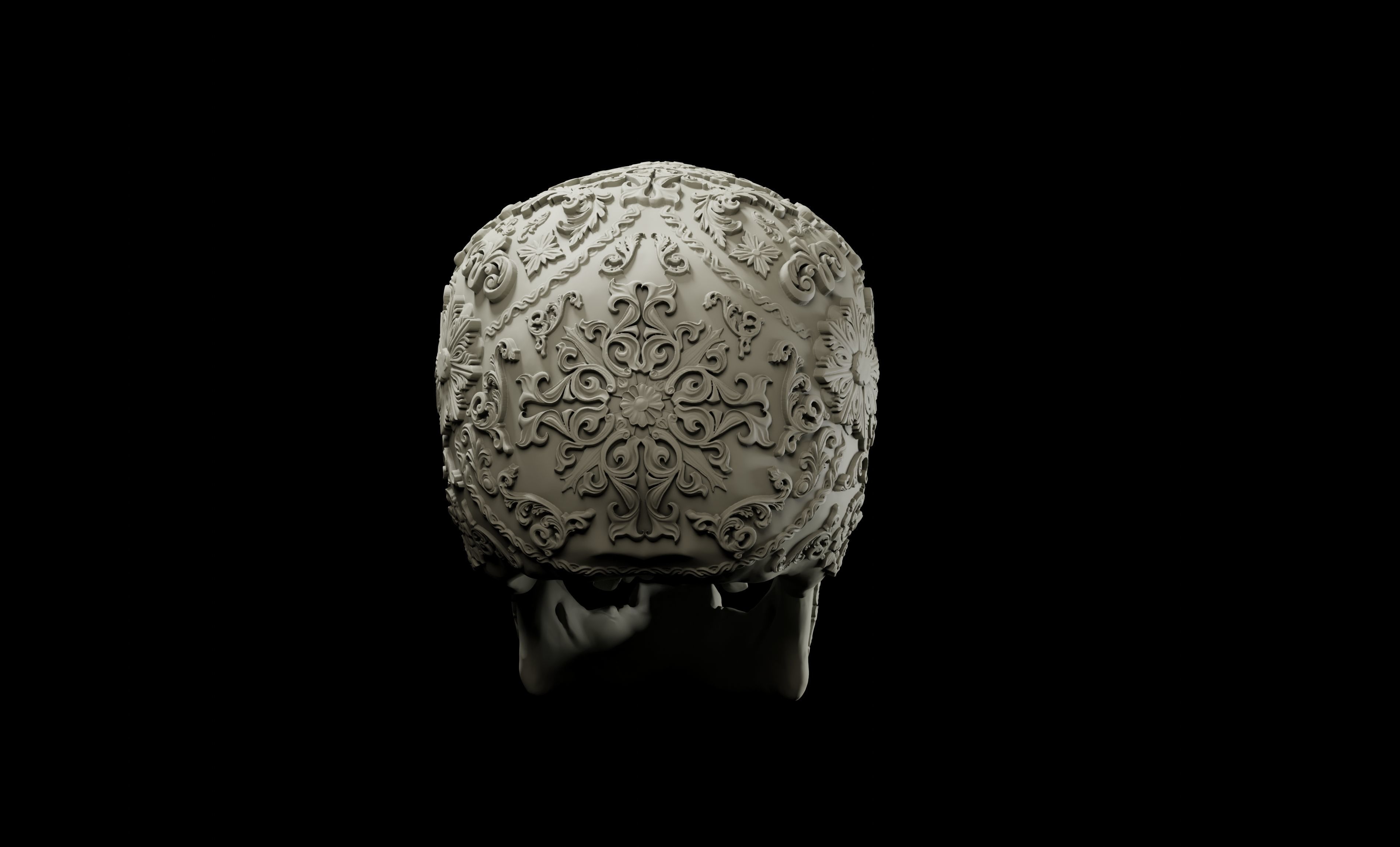 Decorated human skull intended for 3D printing 3D model 3D printable ...