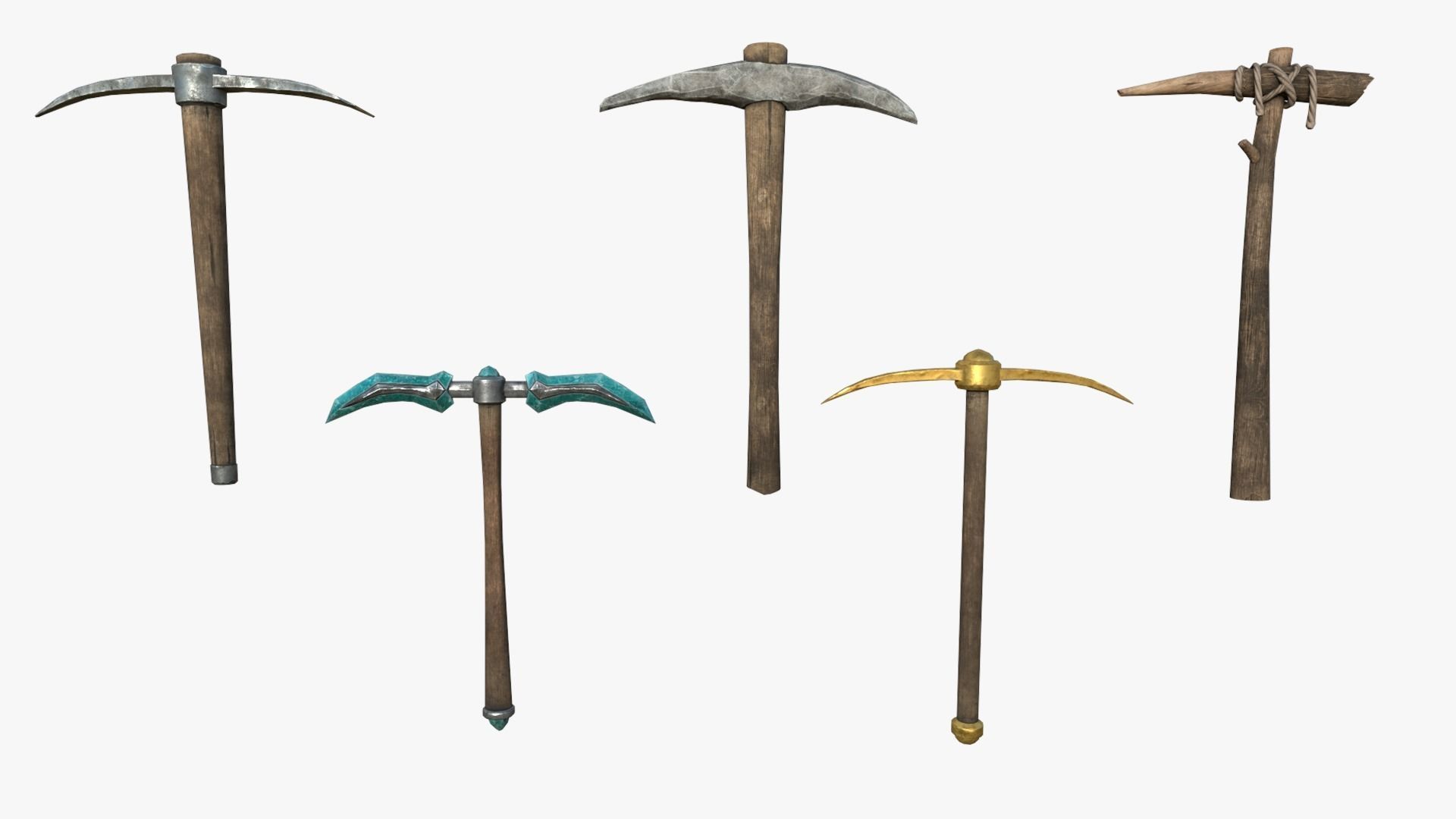 3D model Pickaxe pack VR / AR / low-poly | CGTrader