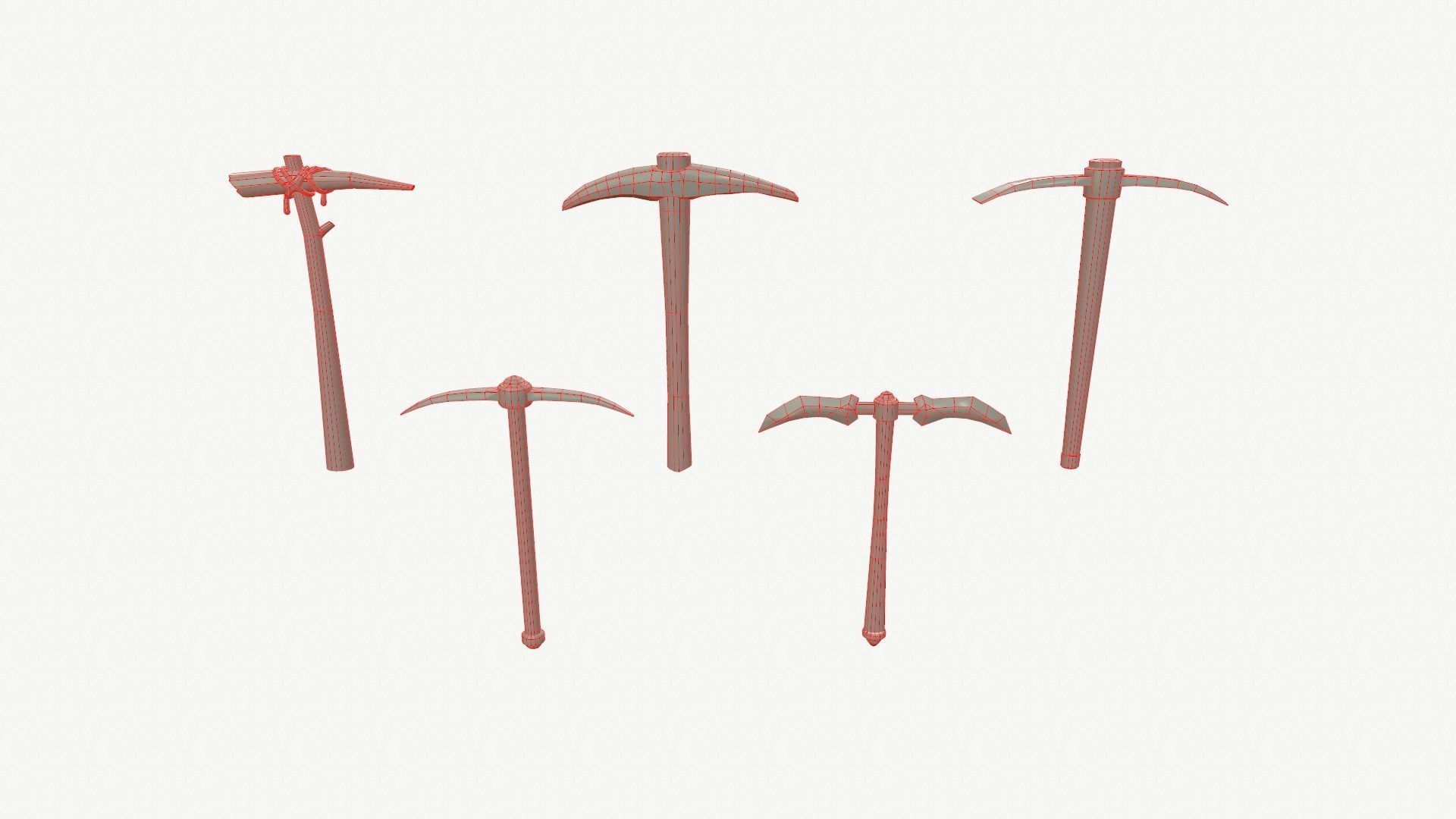 3D model Pickaxe pack VR / AR / low-poly | CGTrader