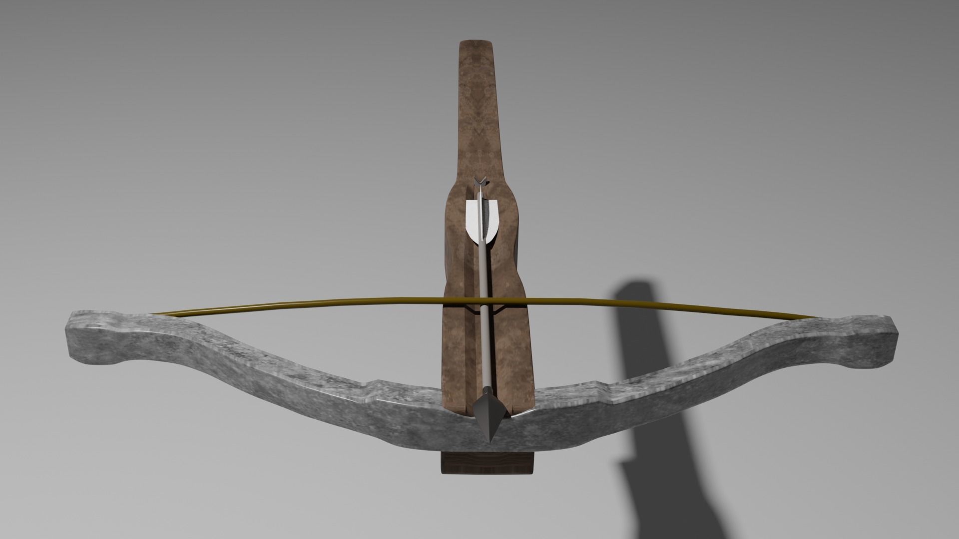 low poly crossbow with bolt blender 3D model | CGTrader