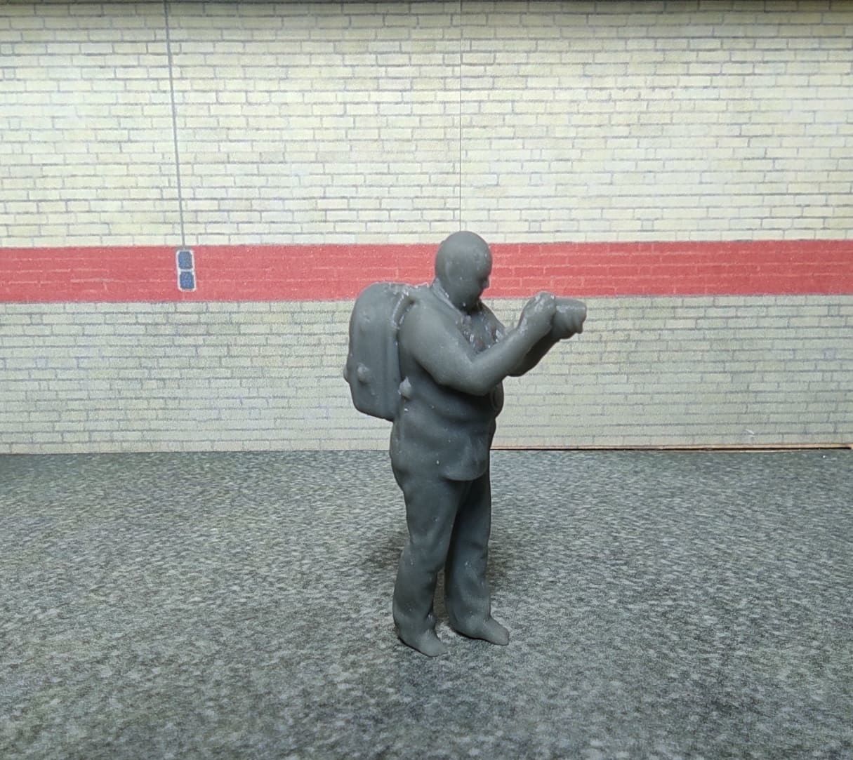 CAMERAMAN man with brick wall 3D model 3D printable | CGTrader
