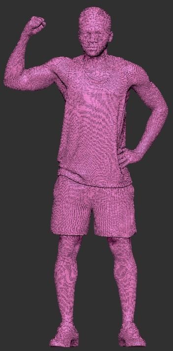 3D model Athletic young man demonstrating biceps 271 VR / AR / low-poly ...