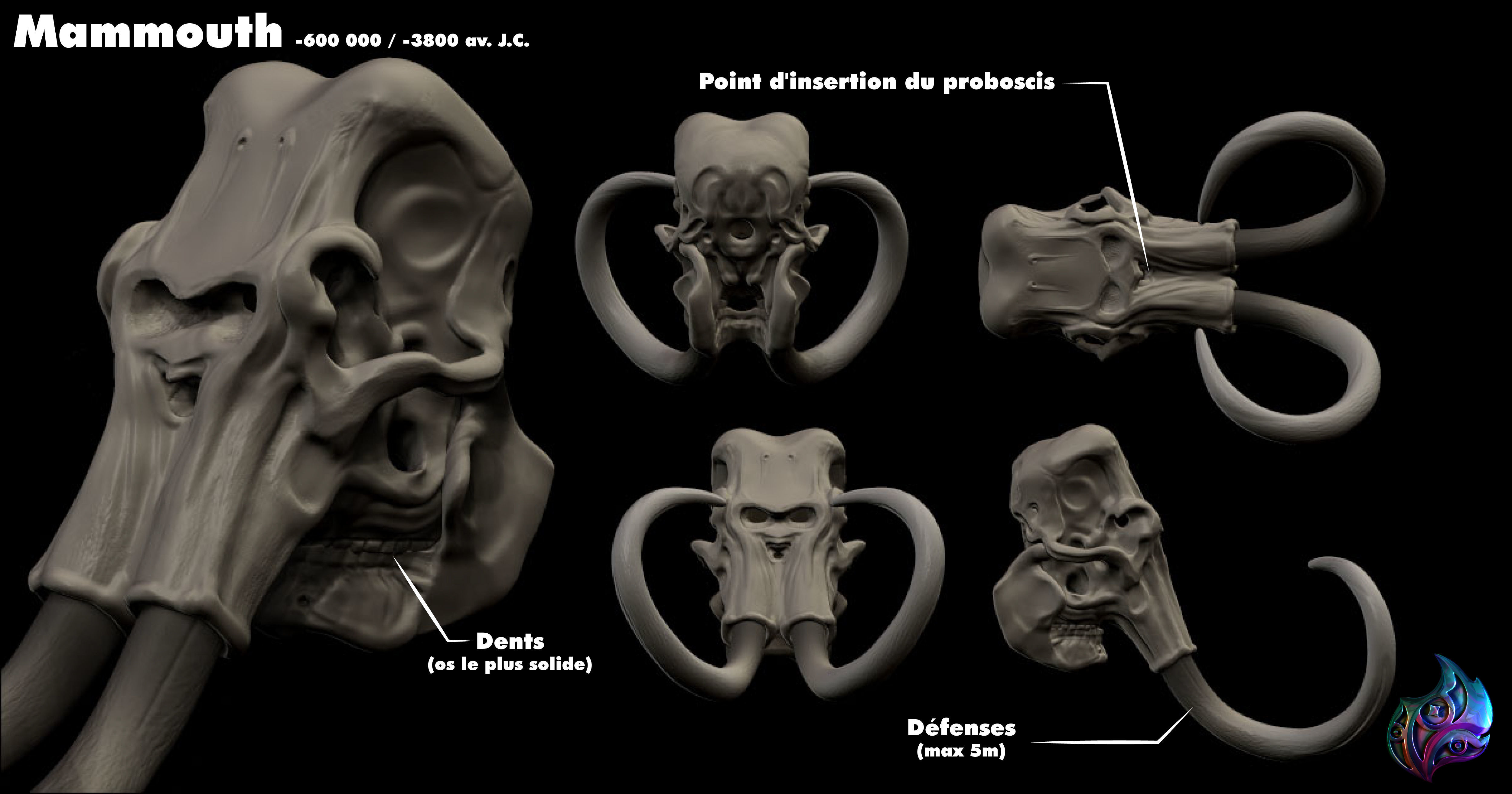 3D model Crane de Mammouth mammoth skull VR / AR / low-poly | CGTrader