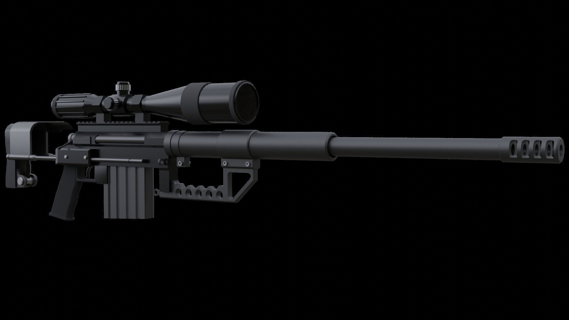 Intervention sniper rifle free 3D model | CGTrader
