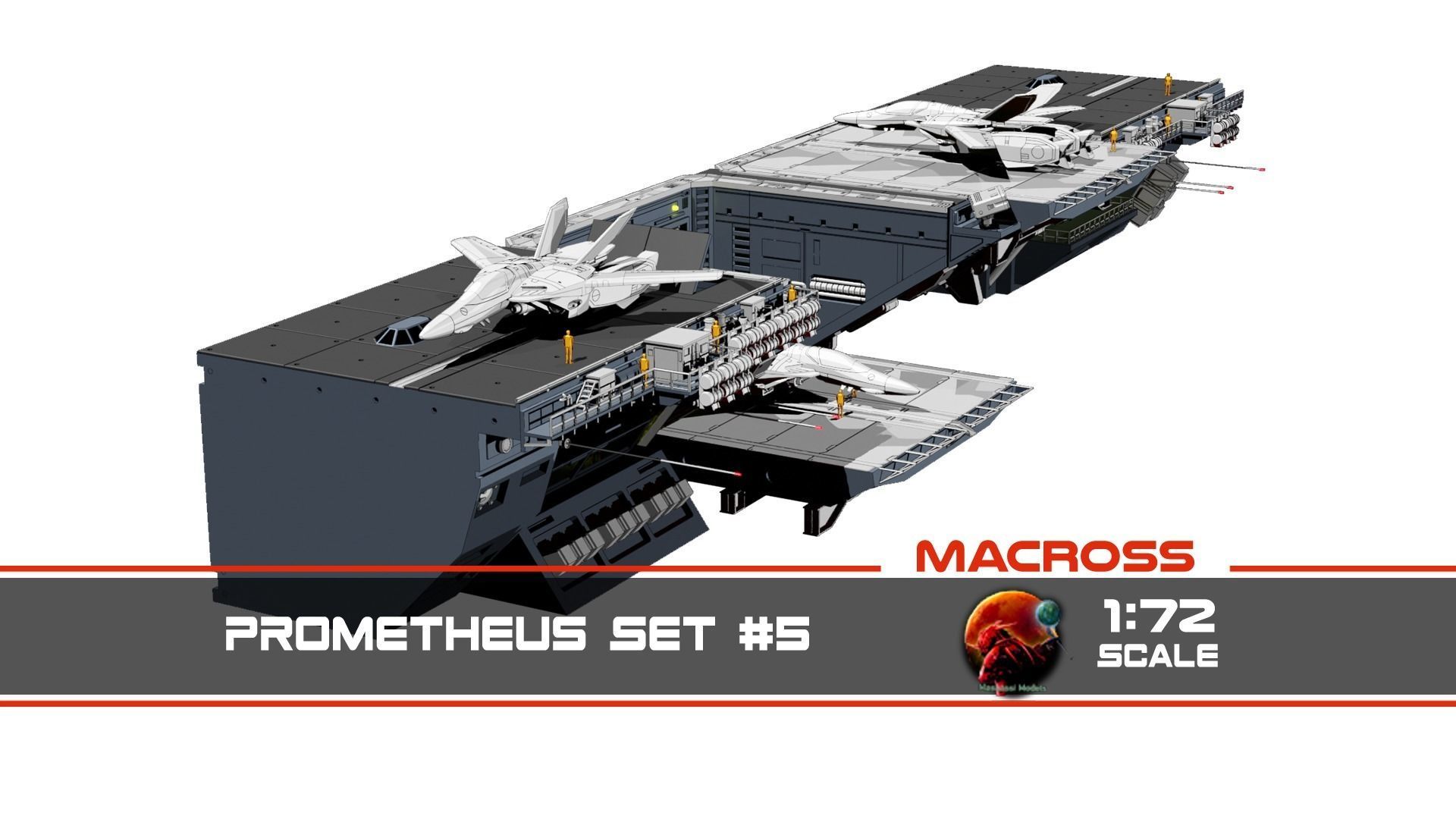 Set5 - Macross SDF1 Prometheus Hangar complete set 3D model 3D ...