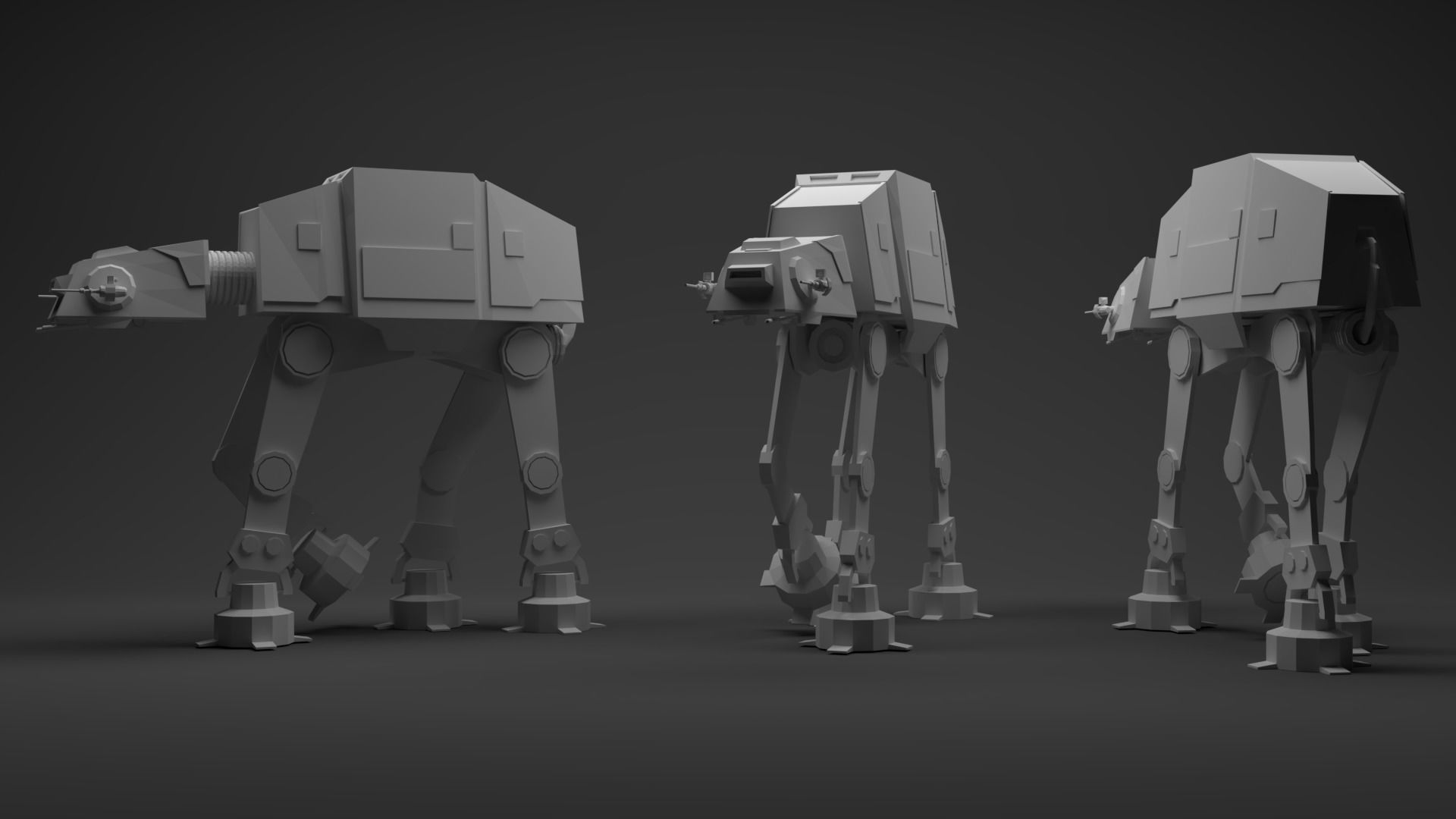 3D model Star Wars AT-AT 3D model VR / AR / low-poly | CGTrader