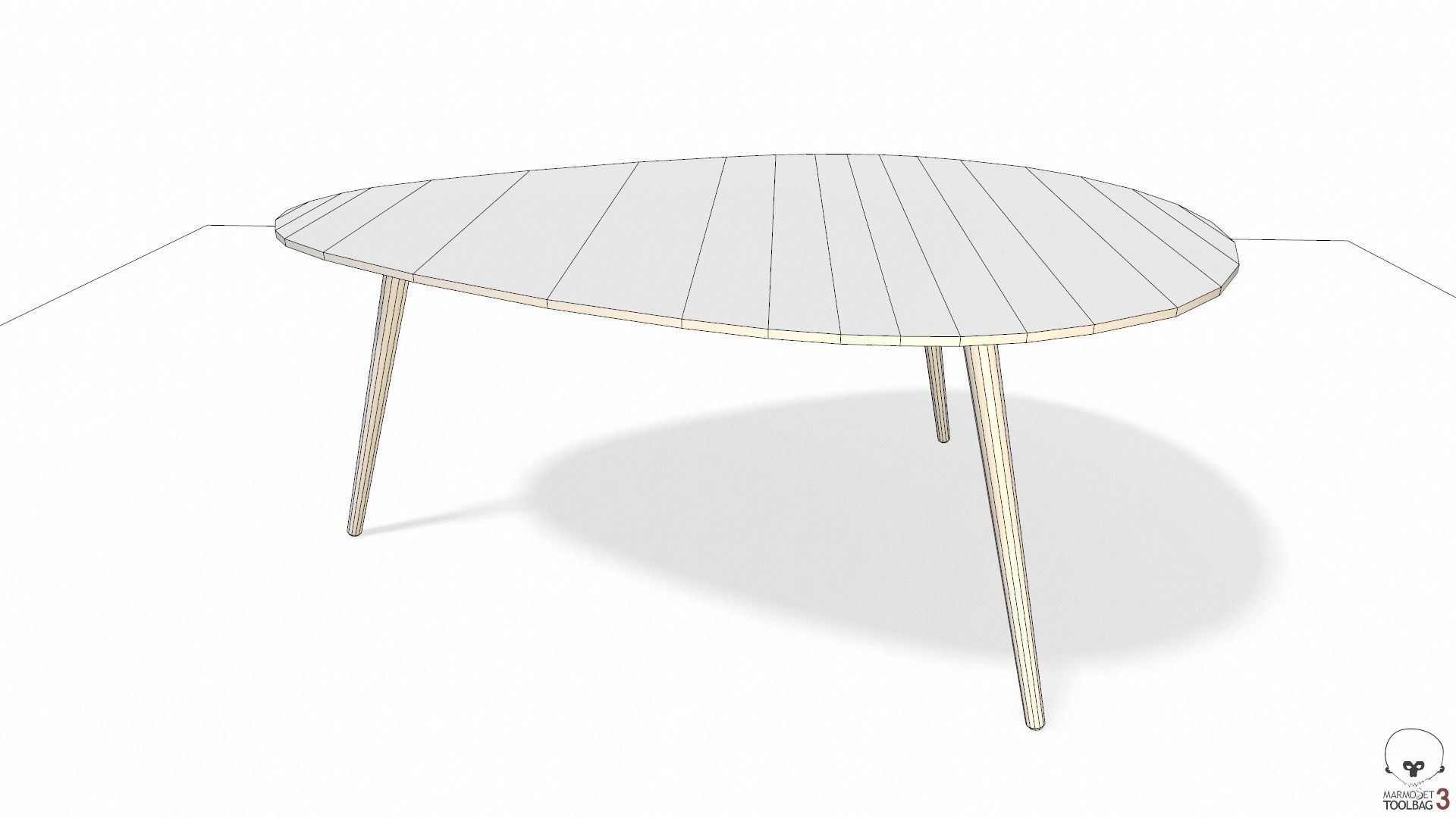 3D model Article Amoeba Wood Coffee Table Lowpoly model VR / AR / low ...