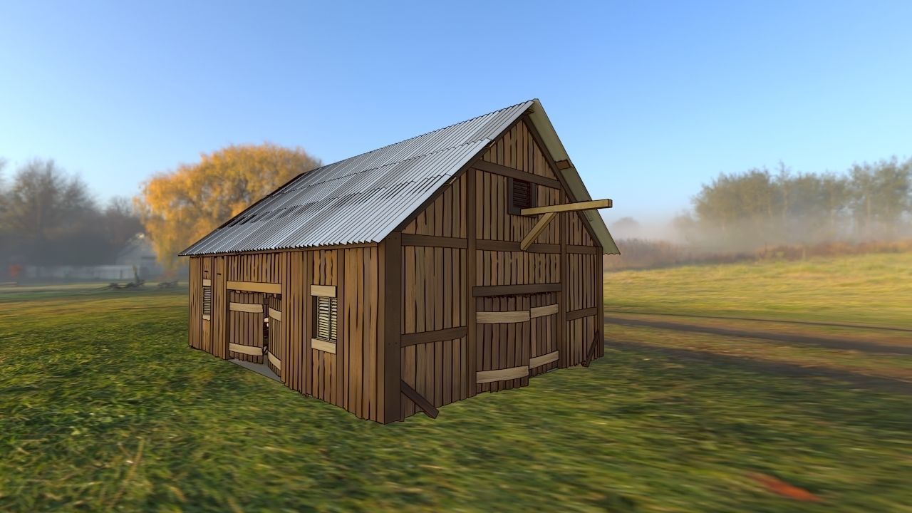 3D model pack Old barn for 3D and 2D animation Cartoon VR / AR / low ...