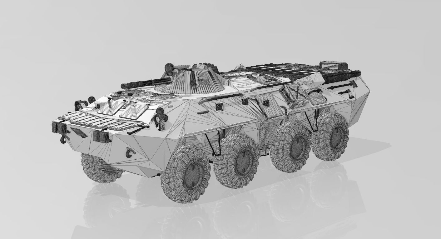 Ukraine BTR-80 free 3D model | CGTrader