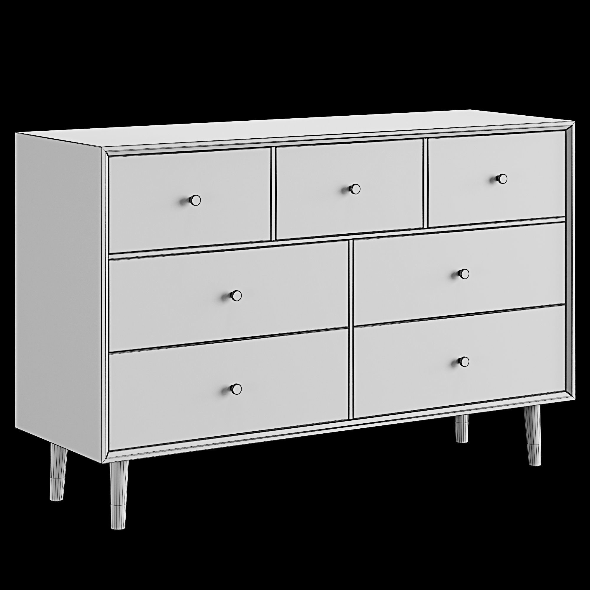 Vintage wood Sideboard 3D model | CGTrader