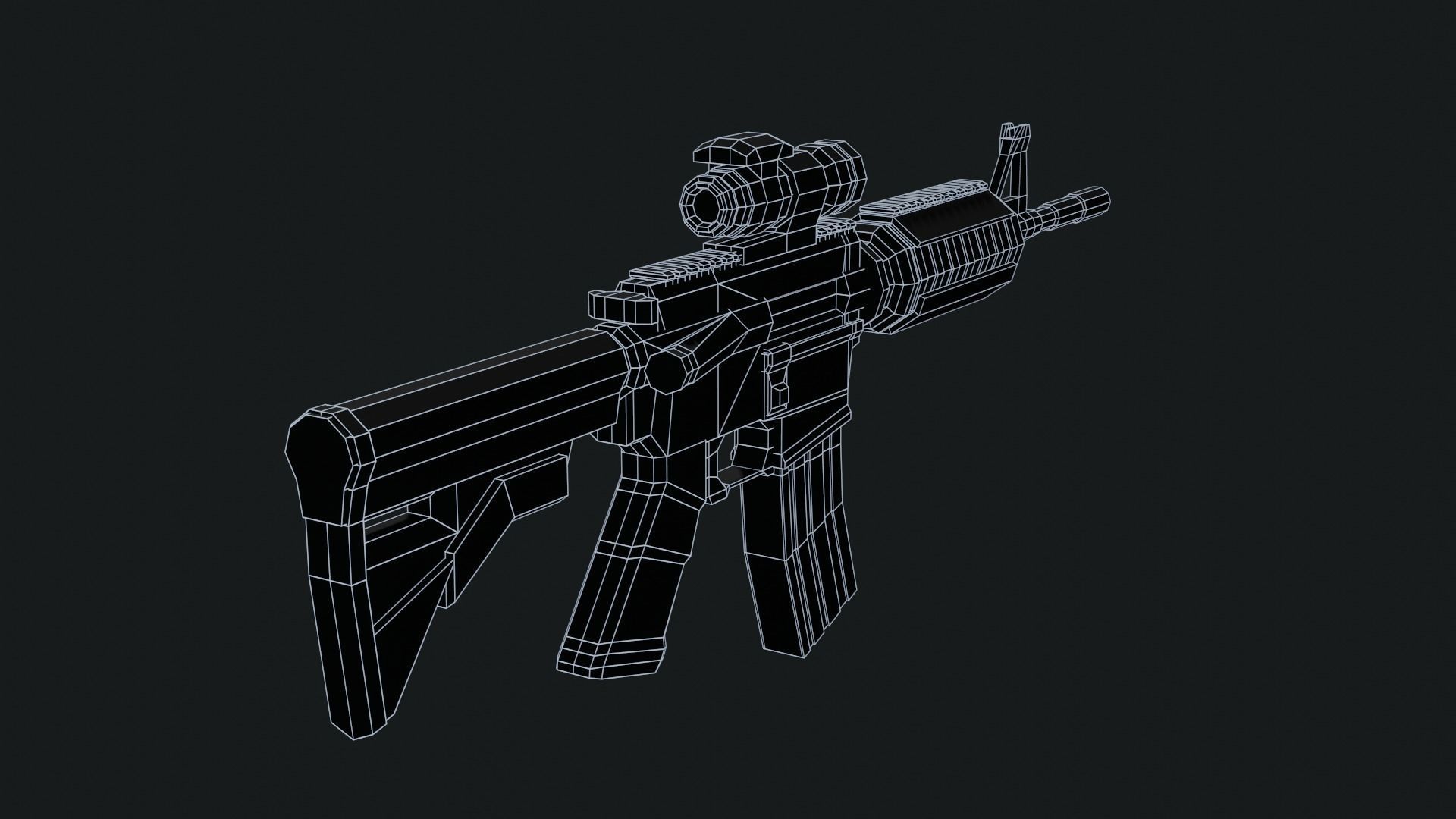 3D model LowPoly M4A1 ACOG scope VR / AR / low-poly | CGTrader