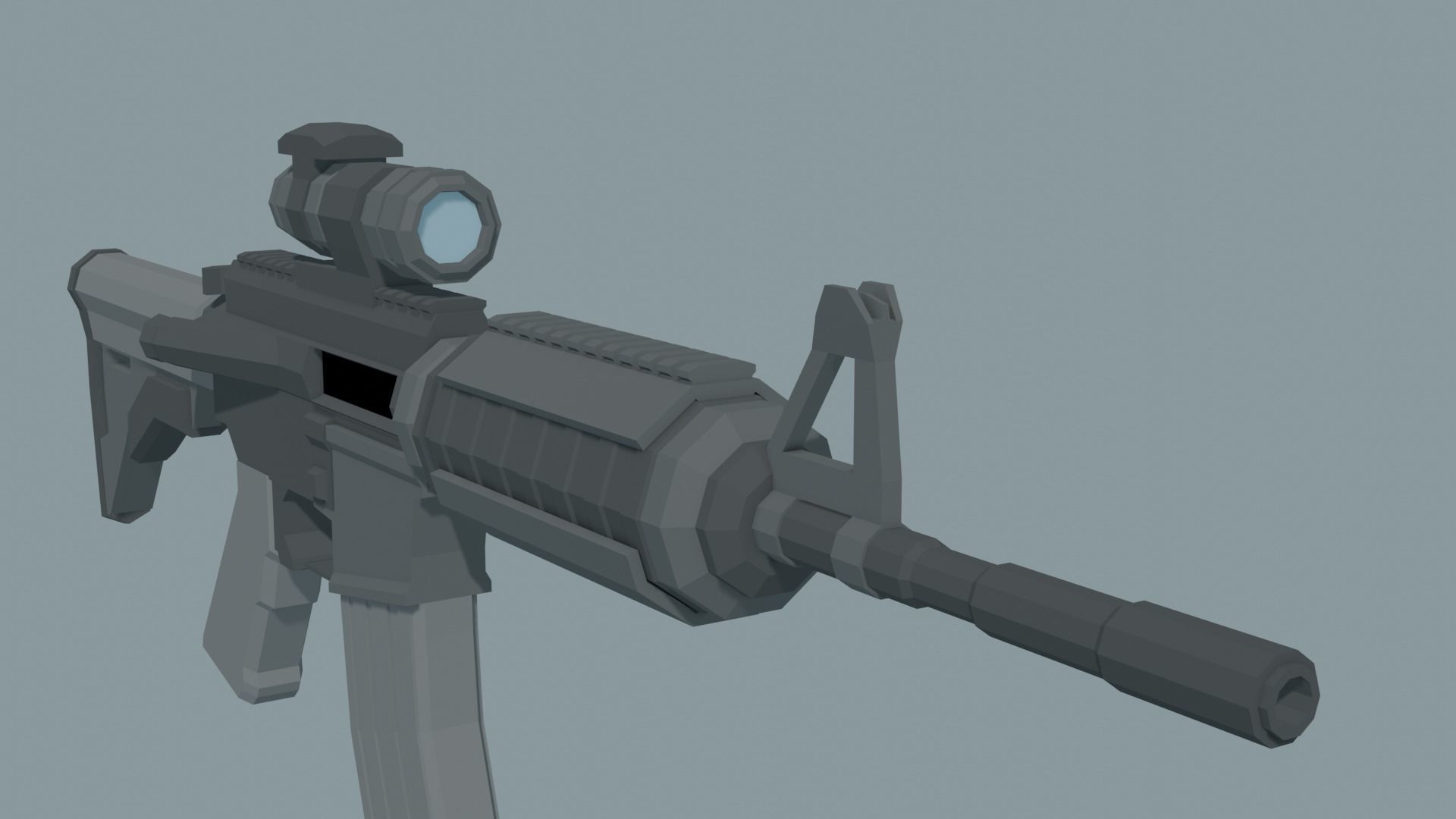 3D model LowPoly M4A1 ACOG scope VR / AR / low-poly | CGTrader