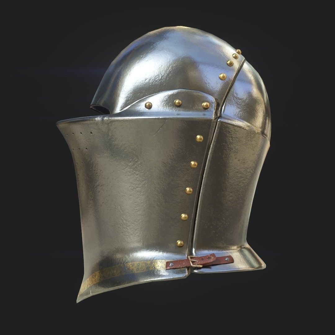 3D model Medieval jousting helmet VR / AR / low-poly | CGTrader