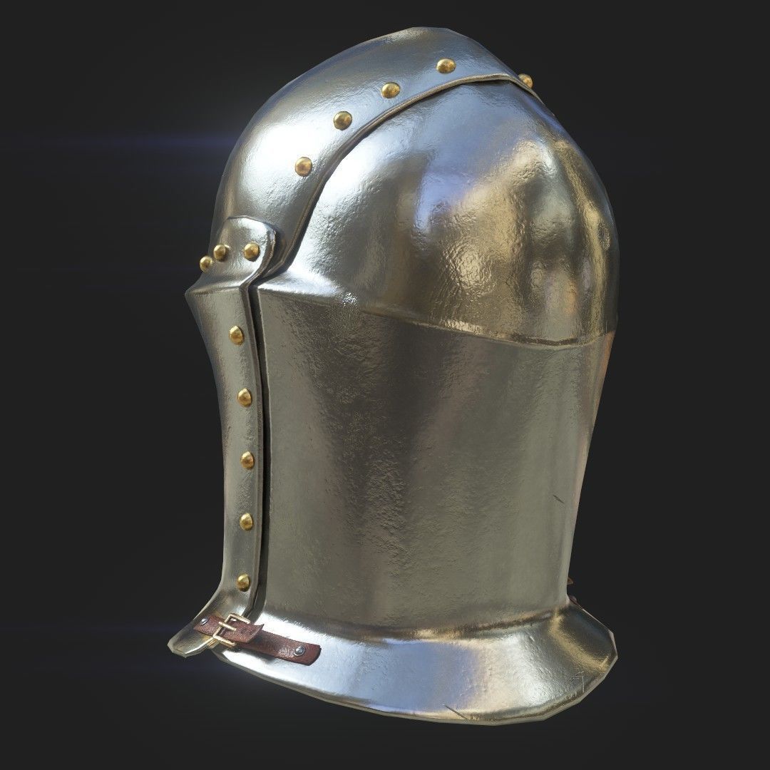 3D model Medieval jousting helmet VR / AR / low-poly | CGTrader