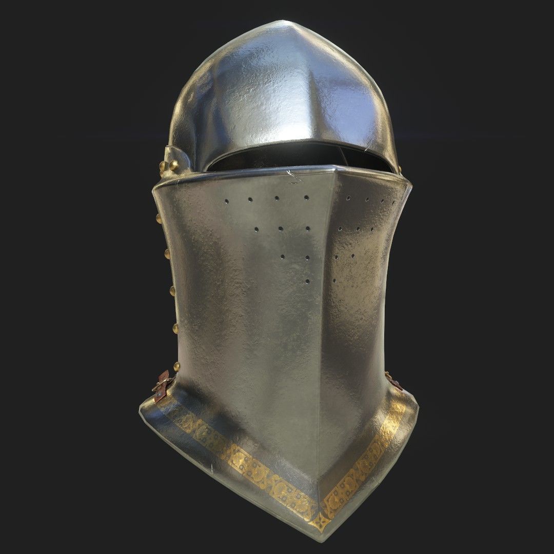 3D model Medieval jousting helmet VR / AR / low-poly | CGTrader