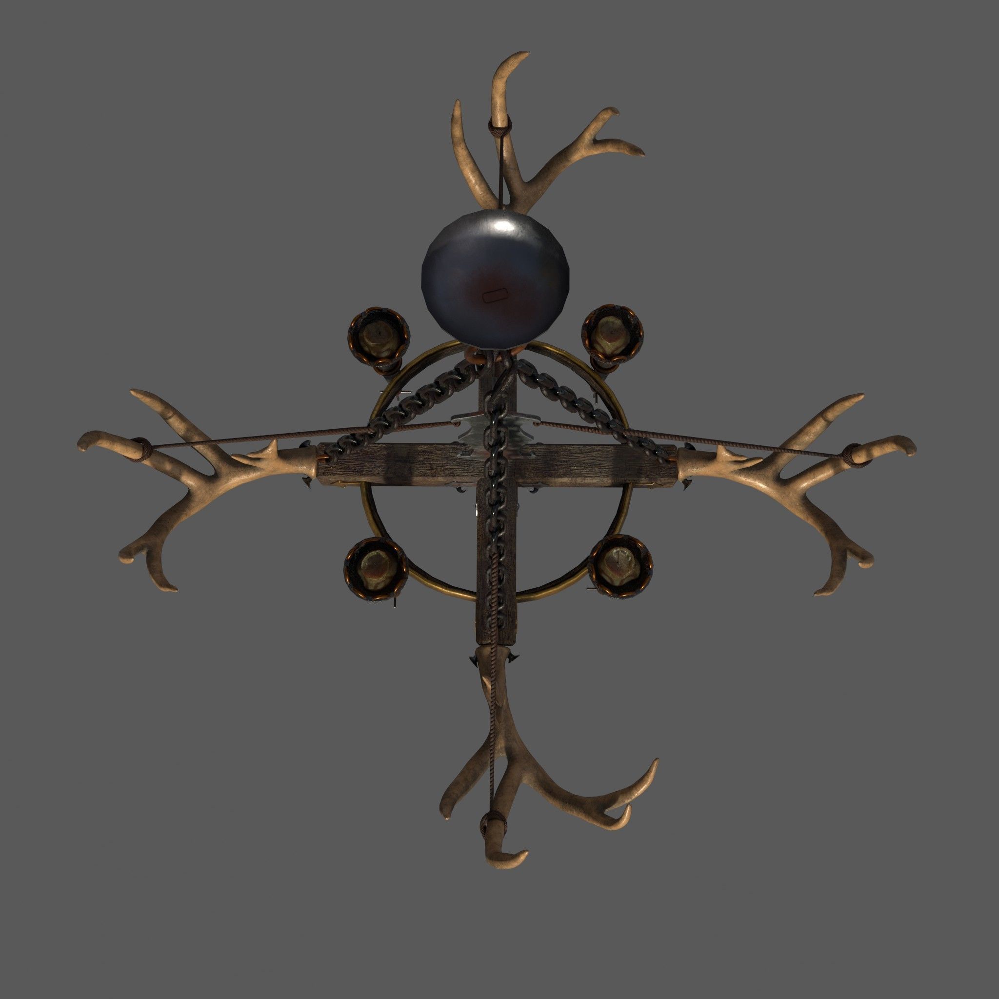 3D model Medieval Antler Chandelier Design Three VR / AR / low-poly ...