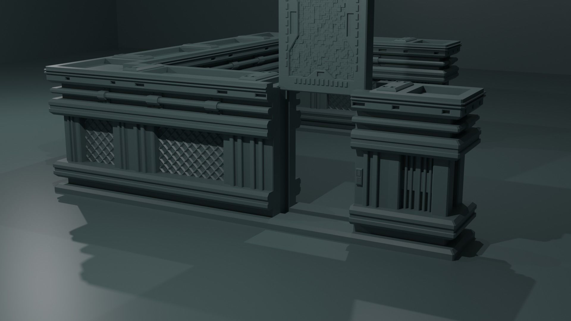 Modular Factory Walls free 3D model 3D printable | CGTrader