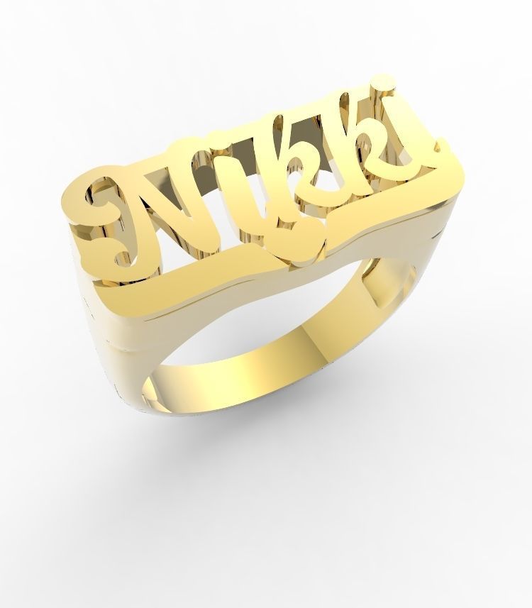 Nikki name ring 3D model 3D printable | CGTrader