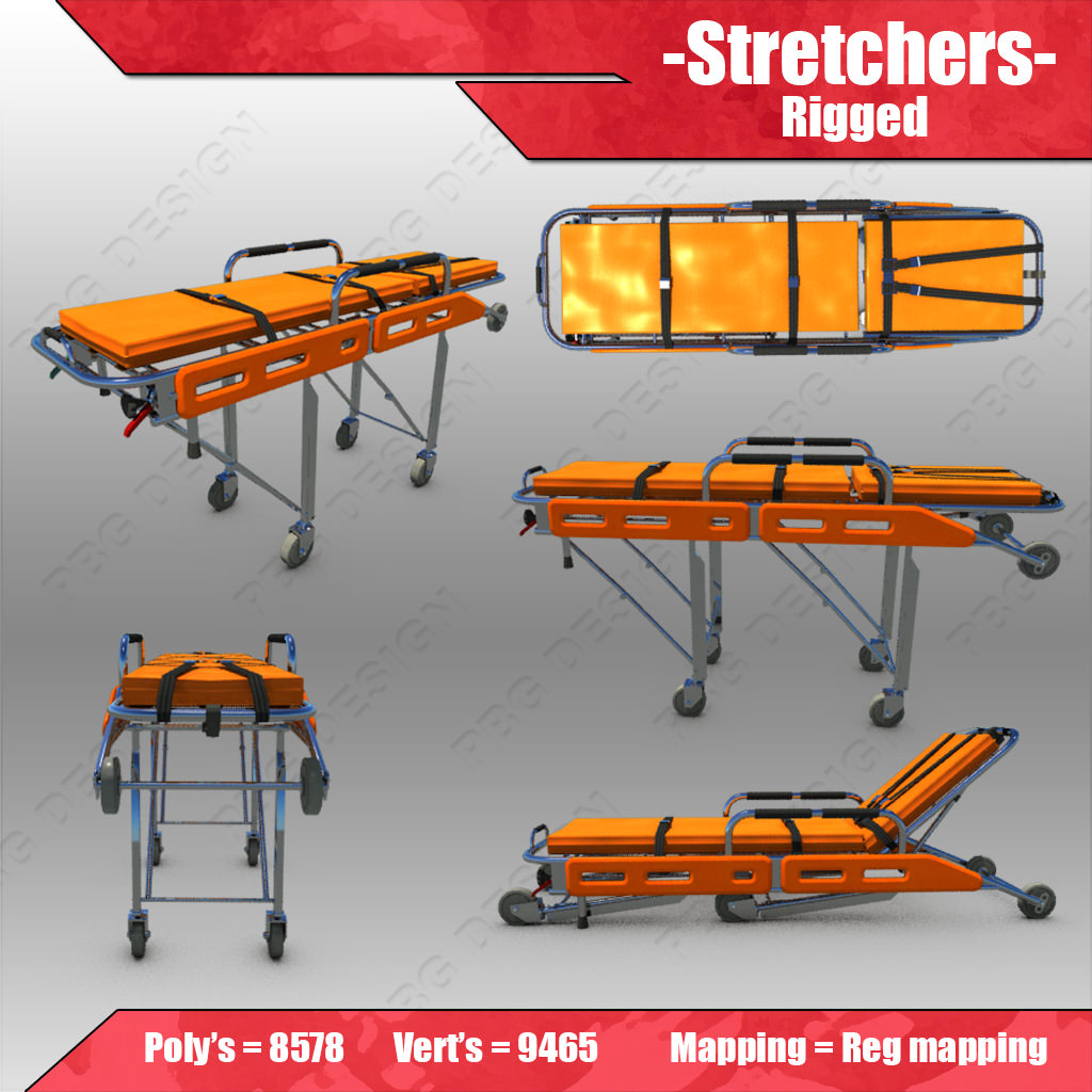 Stretchers Gurneys 3D model | CGTrader