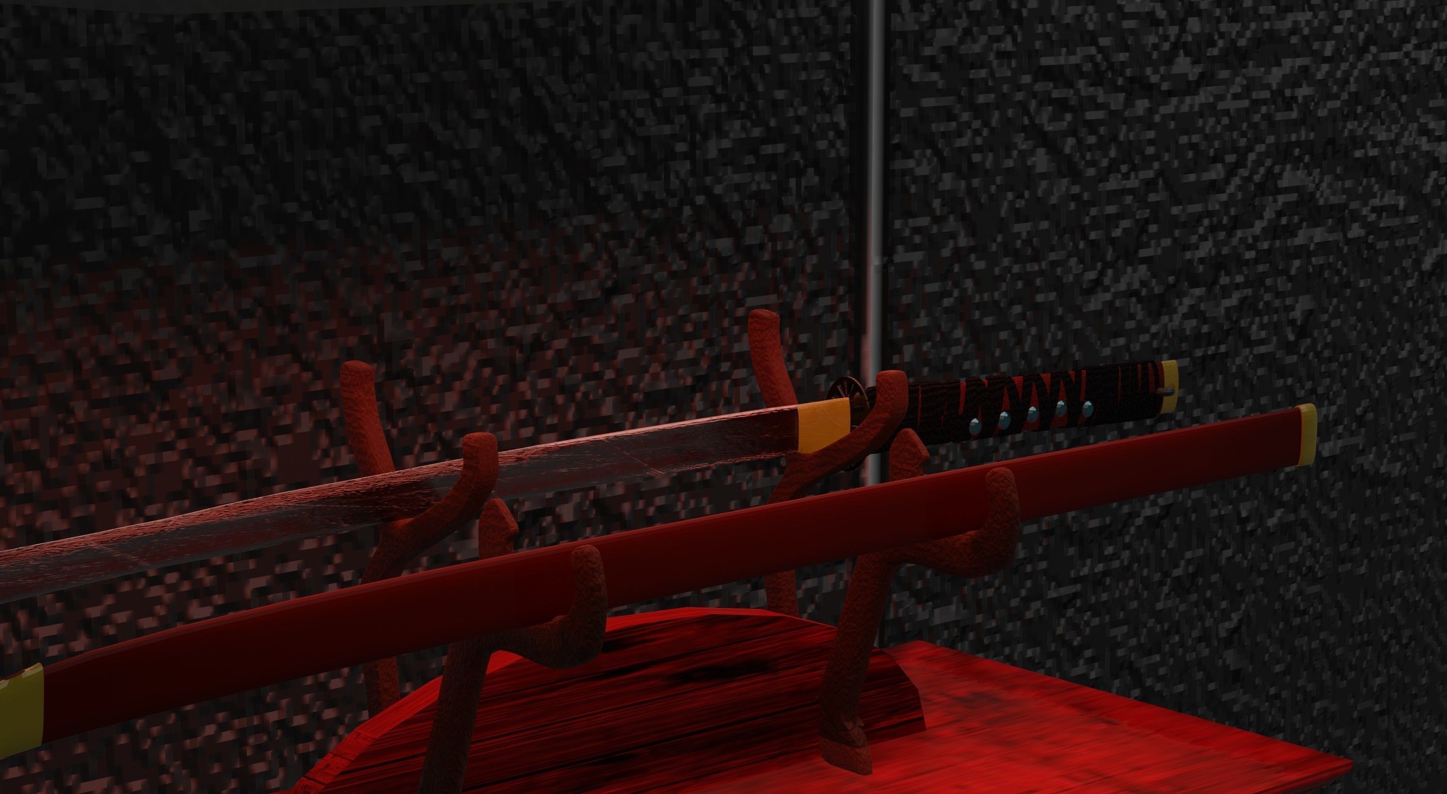 3D model Weapons supreme-pack yari katana scythe VR / AR / low-poly ...