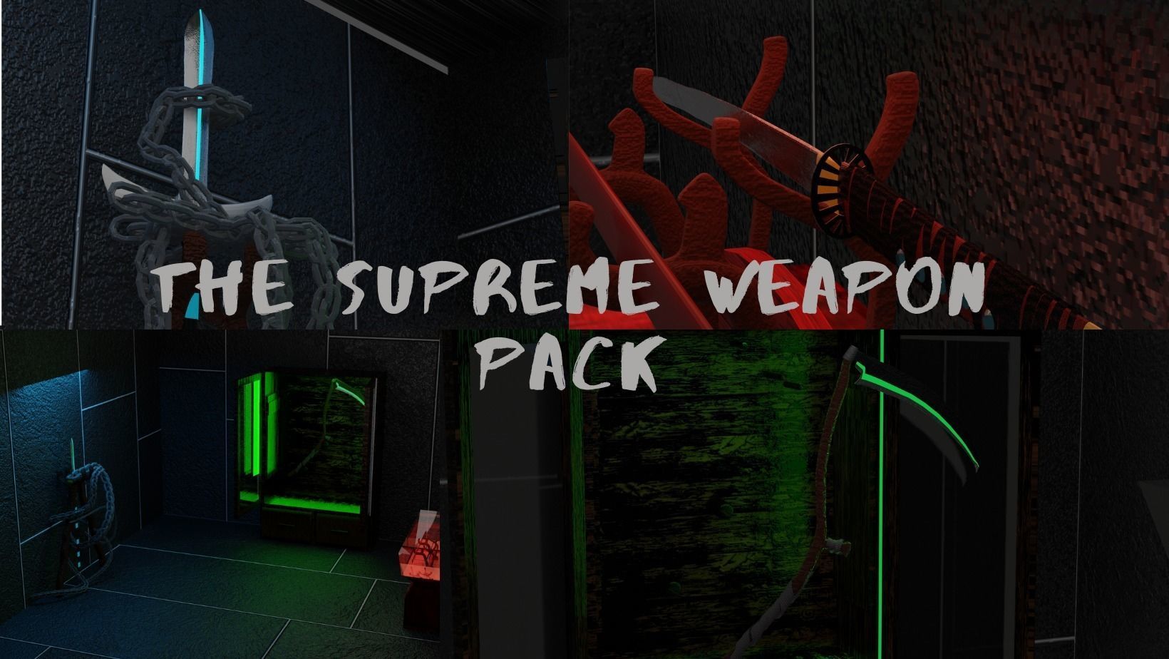 3D model Weapons supreme-pack yari katana scythe VR / AR / low-poly ...