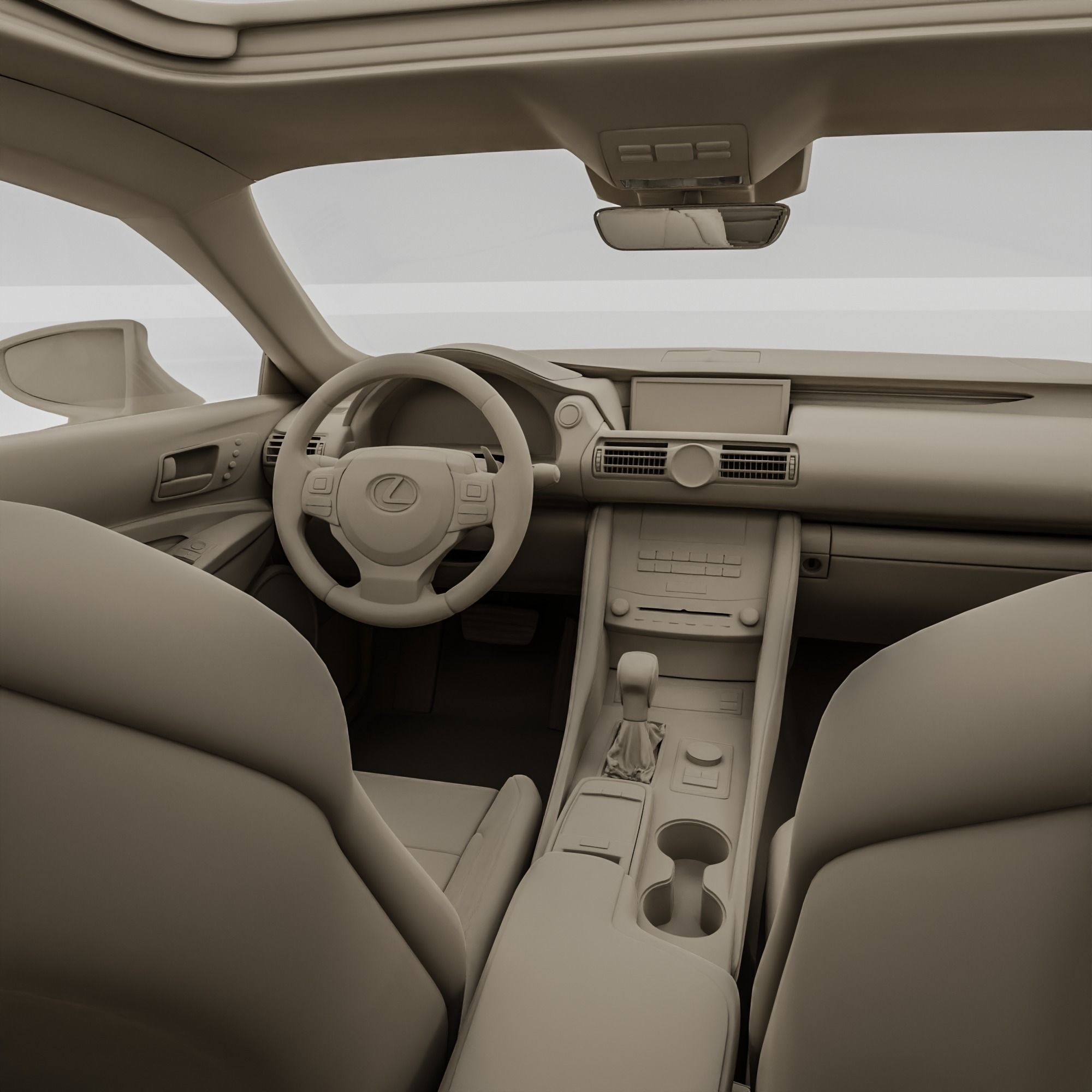 Lexus RC300h 2019 detailed interior 3D model rigged | CGTrader