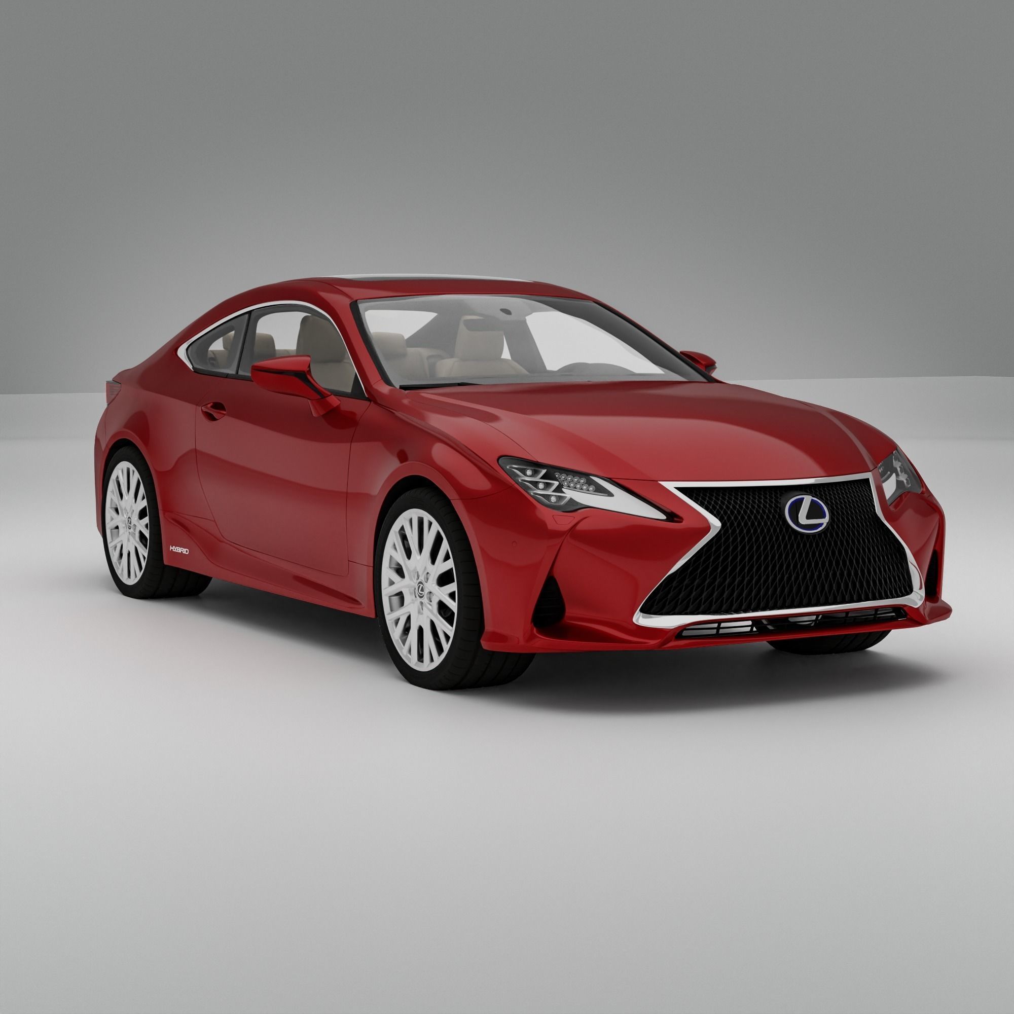 Lexus RC300h 2019 detailed interior 3D model rigged | CGTrader