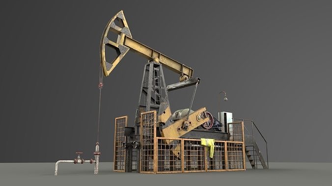 Oil Pump Jack 3D model animated rigged | CGTrader