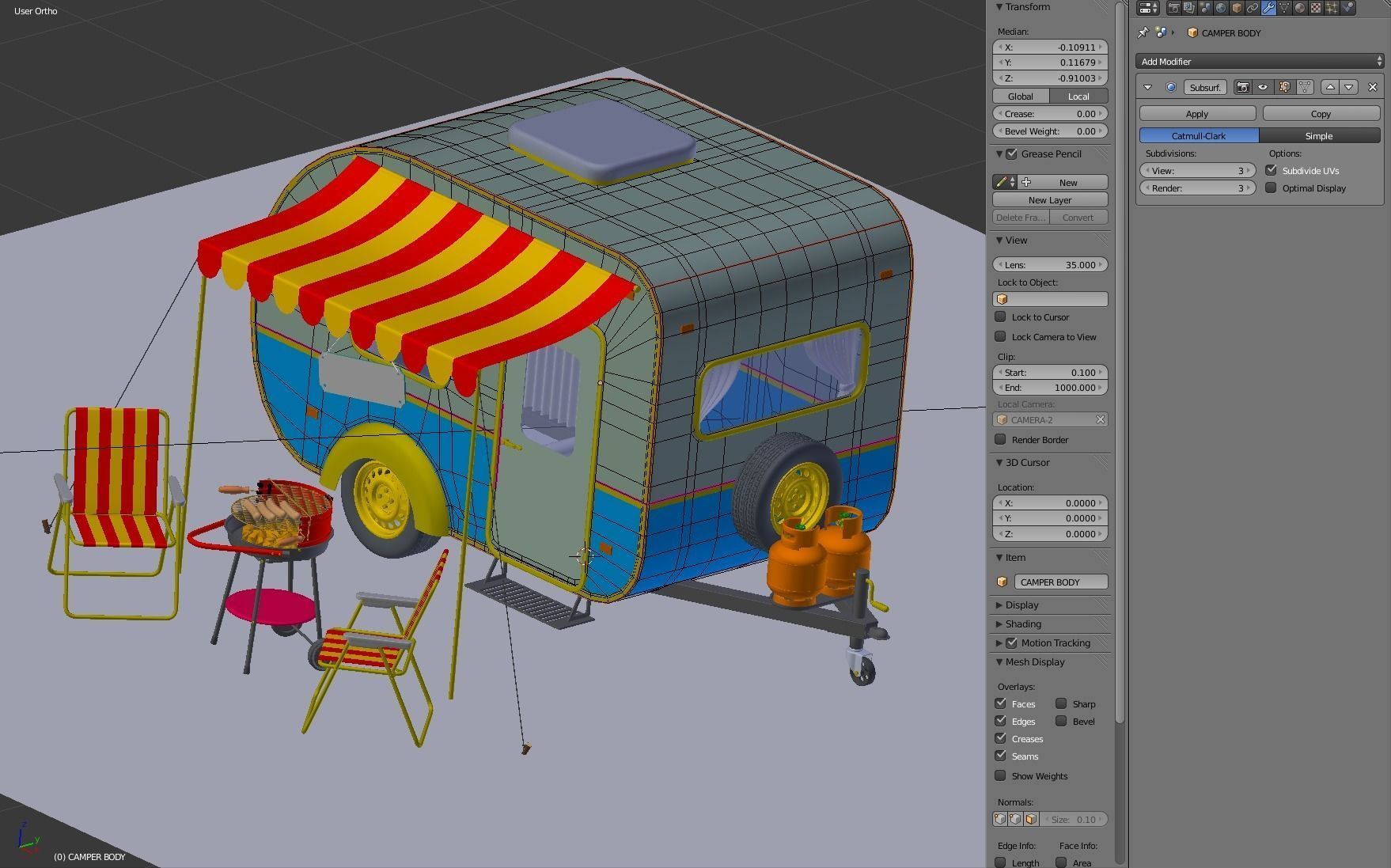 Camper Scene 3D model | CGTrader