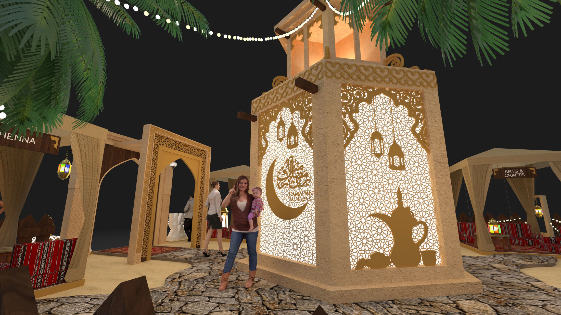 Ramadan Mall Decoration 3D model | CGTrader