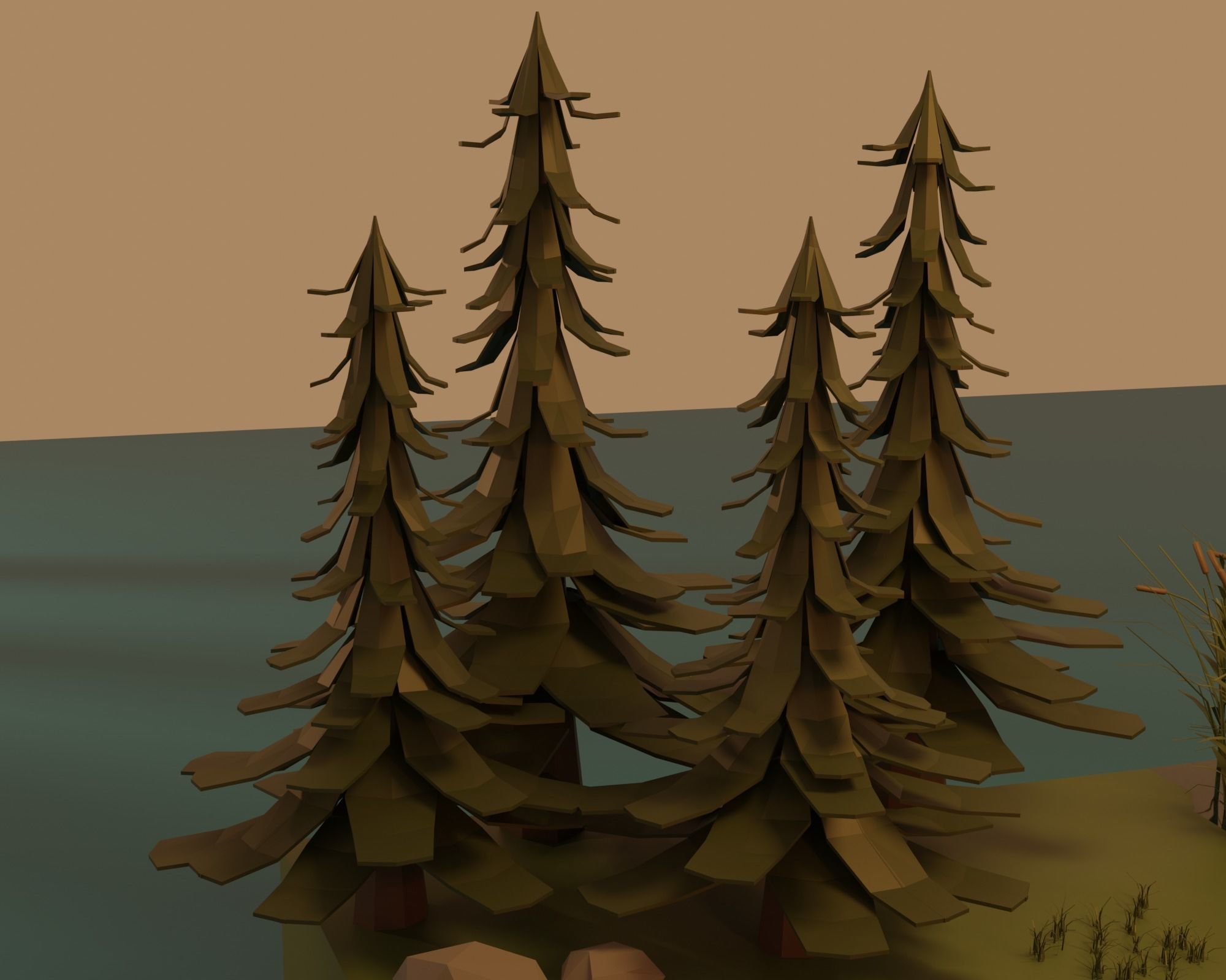 3D model Lake VR / AR / low-poly | CGTrader