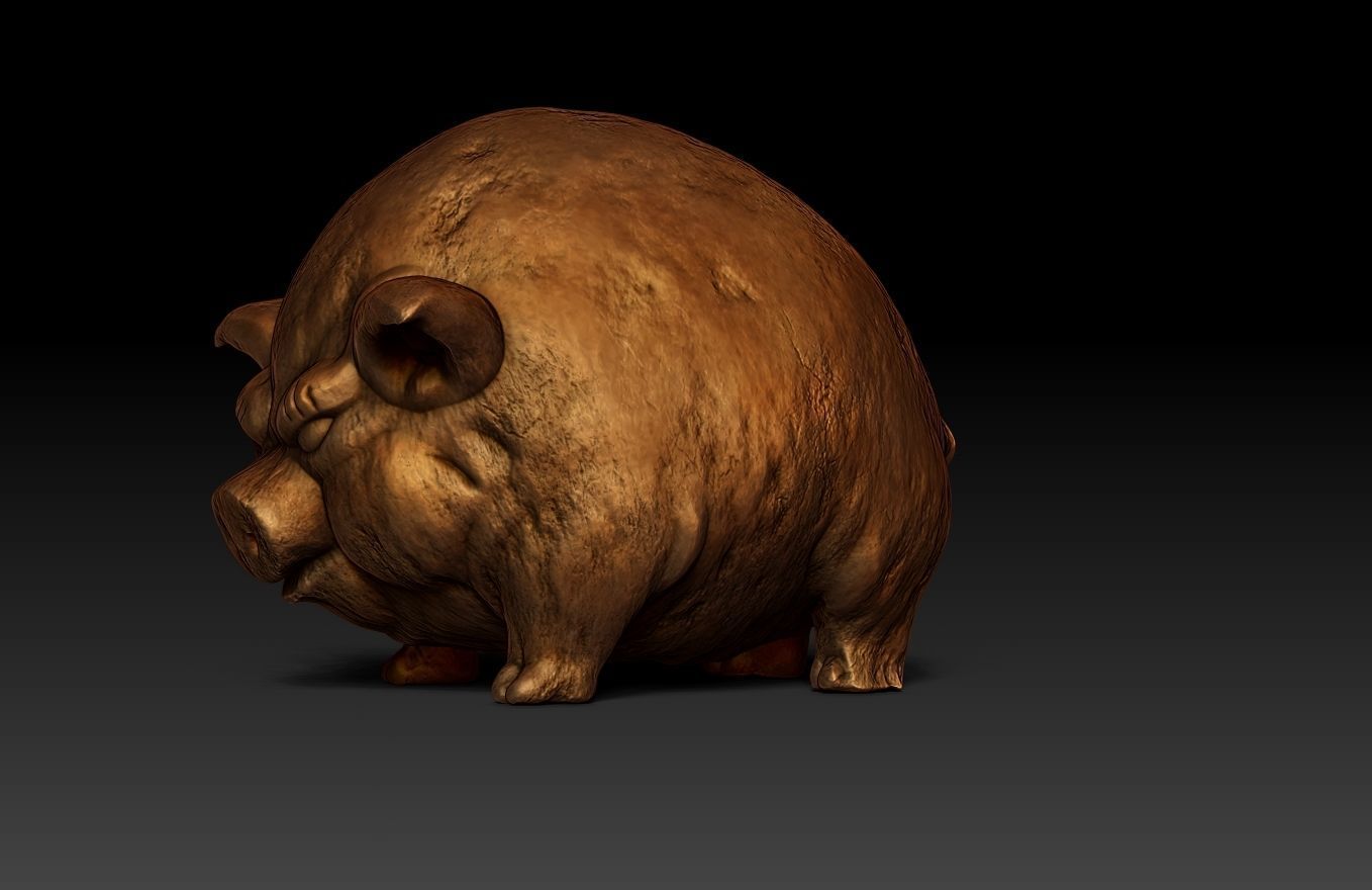 Angry Boar sculpture -3d print model- swine-boar-piggy bank -pig 3D ...