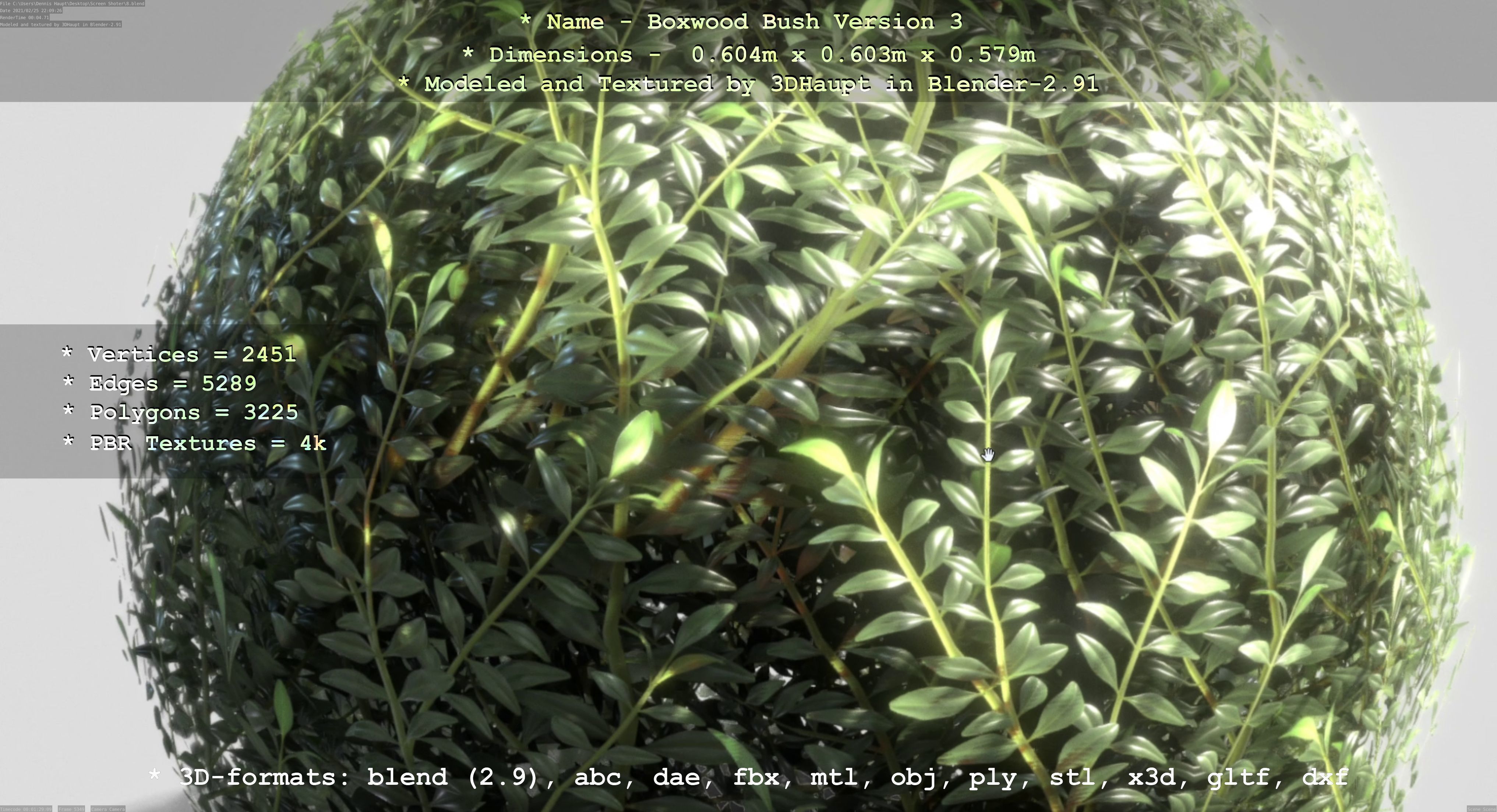 3D model Low-Poly Boxwood Bush Version 3 VR / AR / low-poly | CGTrader