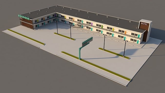 Mid Century Motel 3D model | CGTrader
