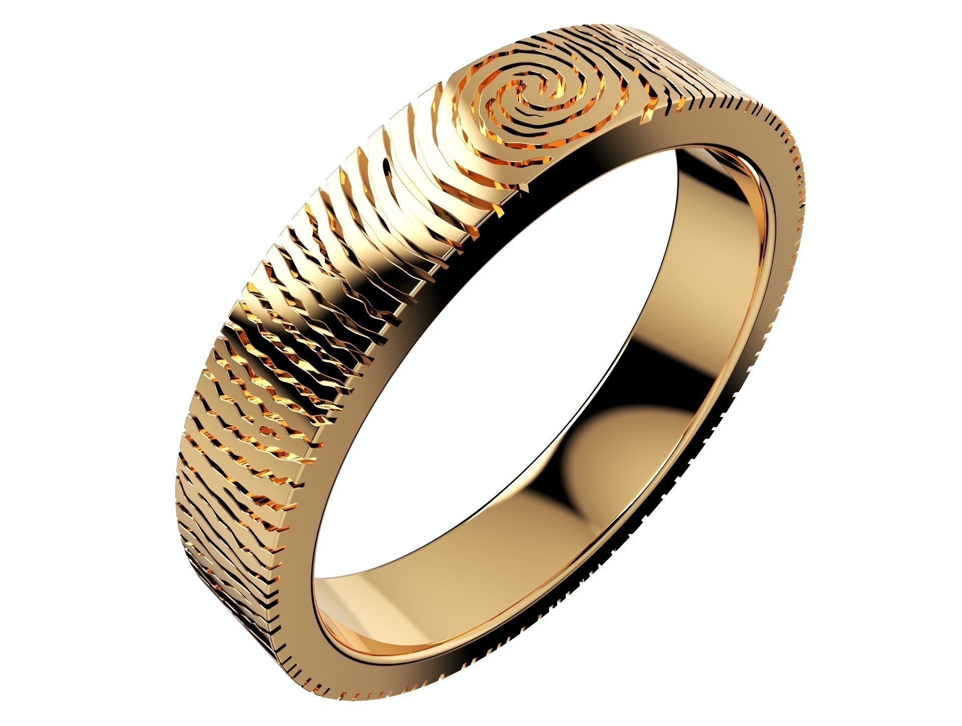 Wedding Set Rings Finger Print Styles CAD Design- CC125M 3D model 3D ...