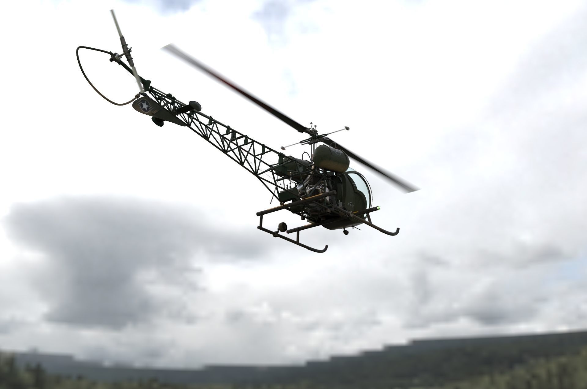 The Bubble Helicopter - Bell 47G - Detailed Model 3D model | CGTrader