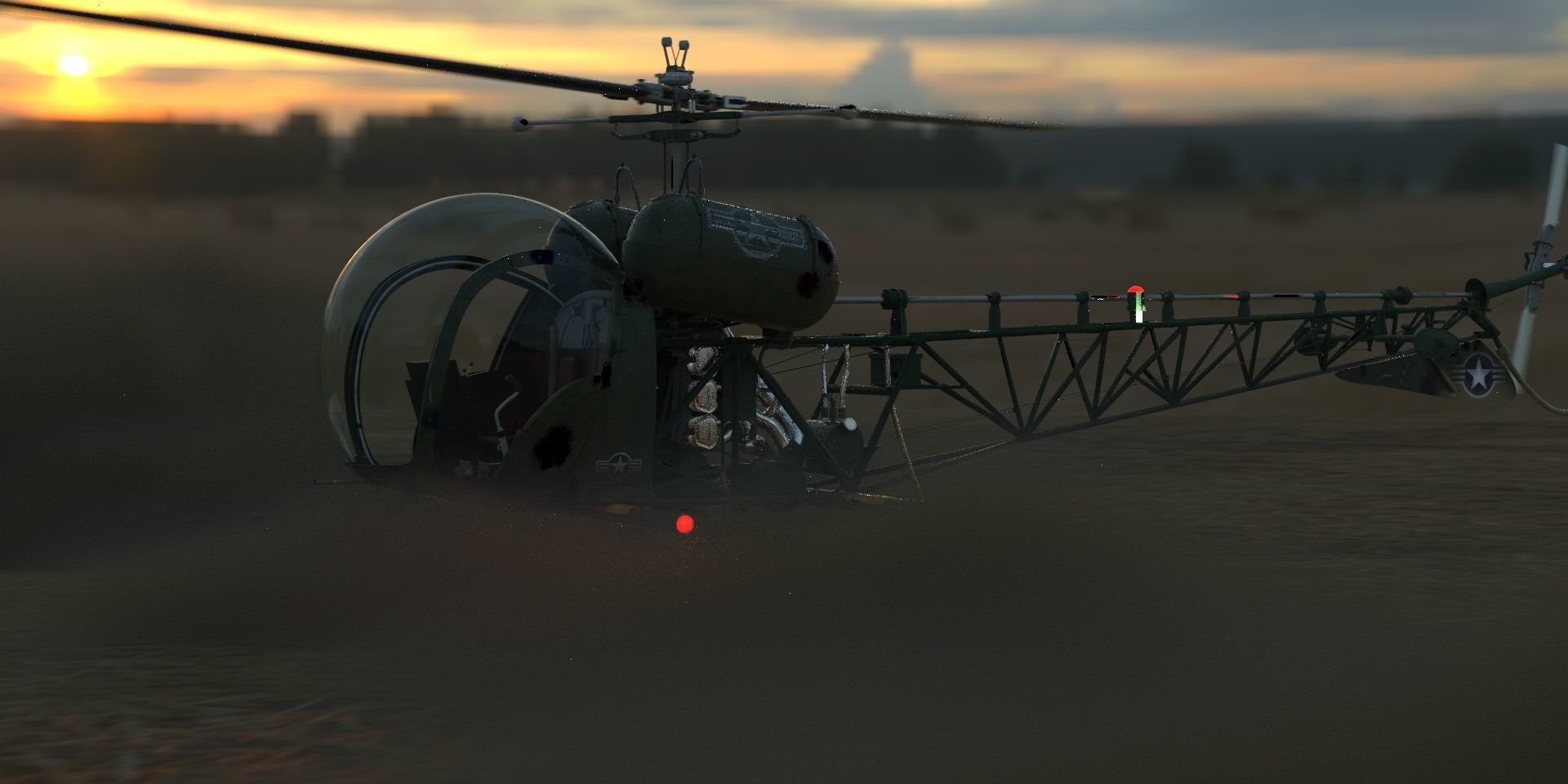 The Bubble Helicopter - Bell 47G - Detailed Model 3D model | CGTrader