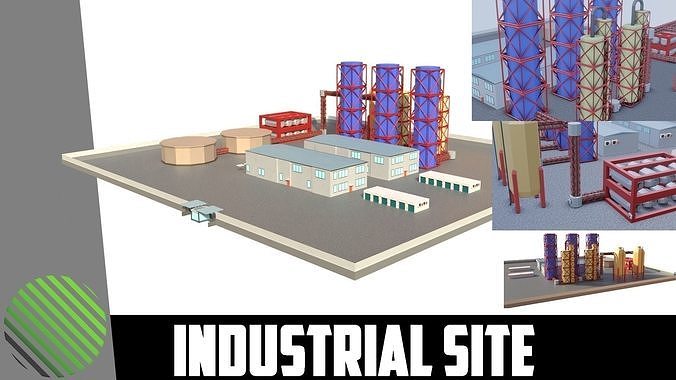 3D model industrial site low poly VR / AR / low-poly | CGTrader