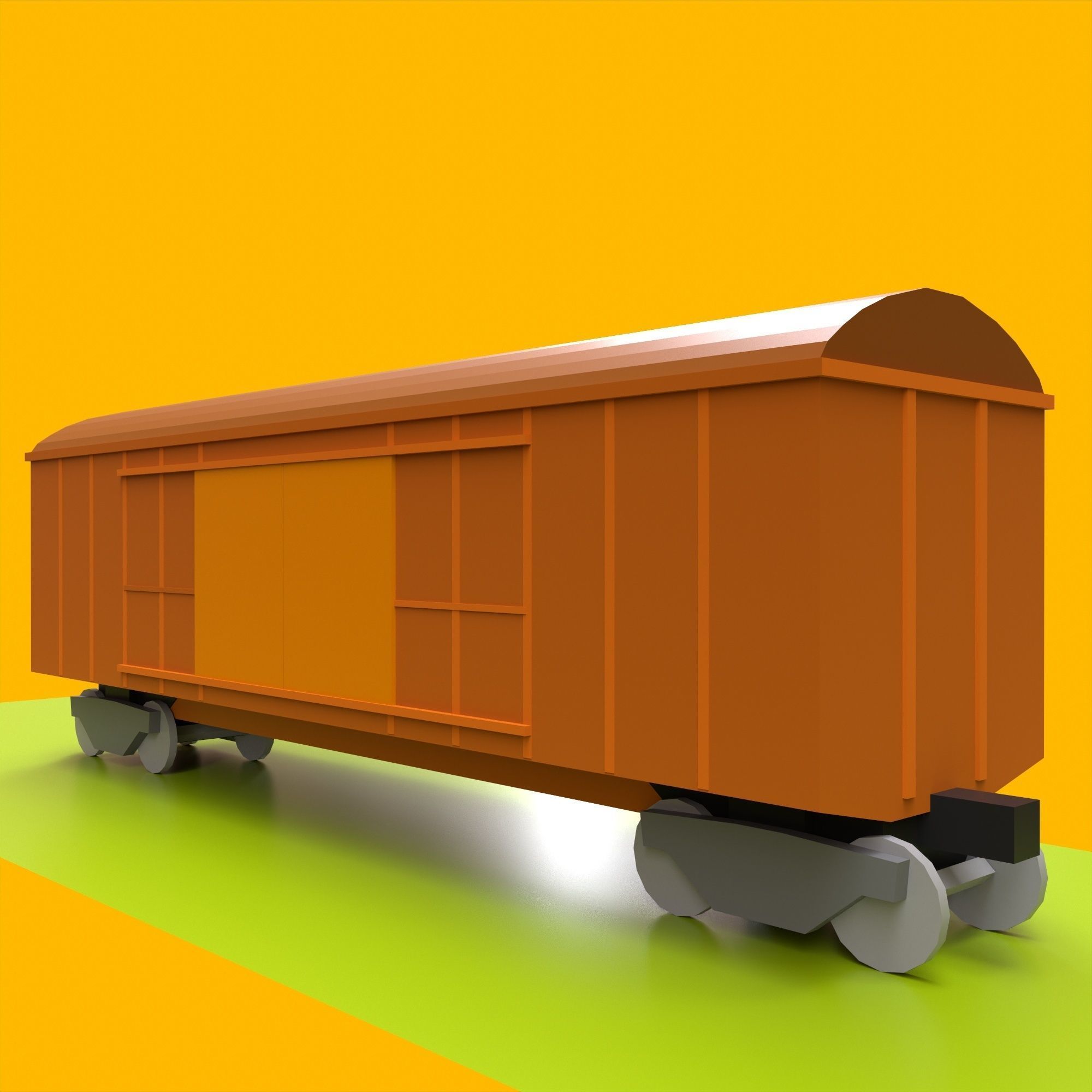 3D model low poly railway train VR / AR / low-poly | CGTrader