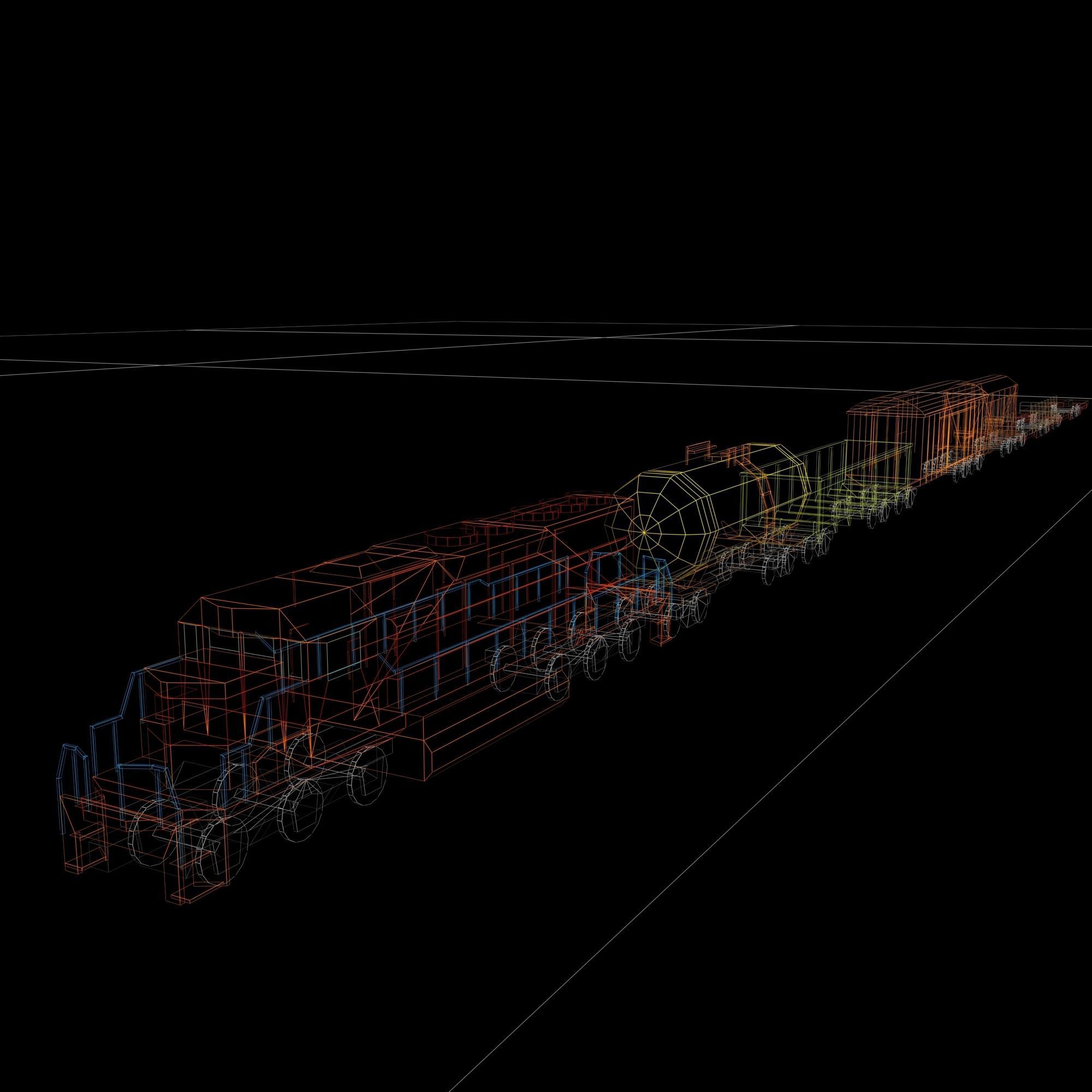 3D model low poly railway train VR / AR / low-poly | CGTrader