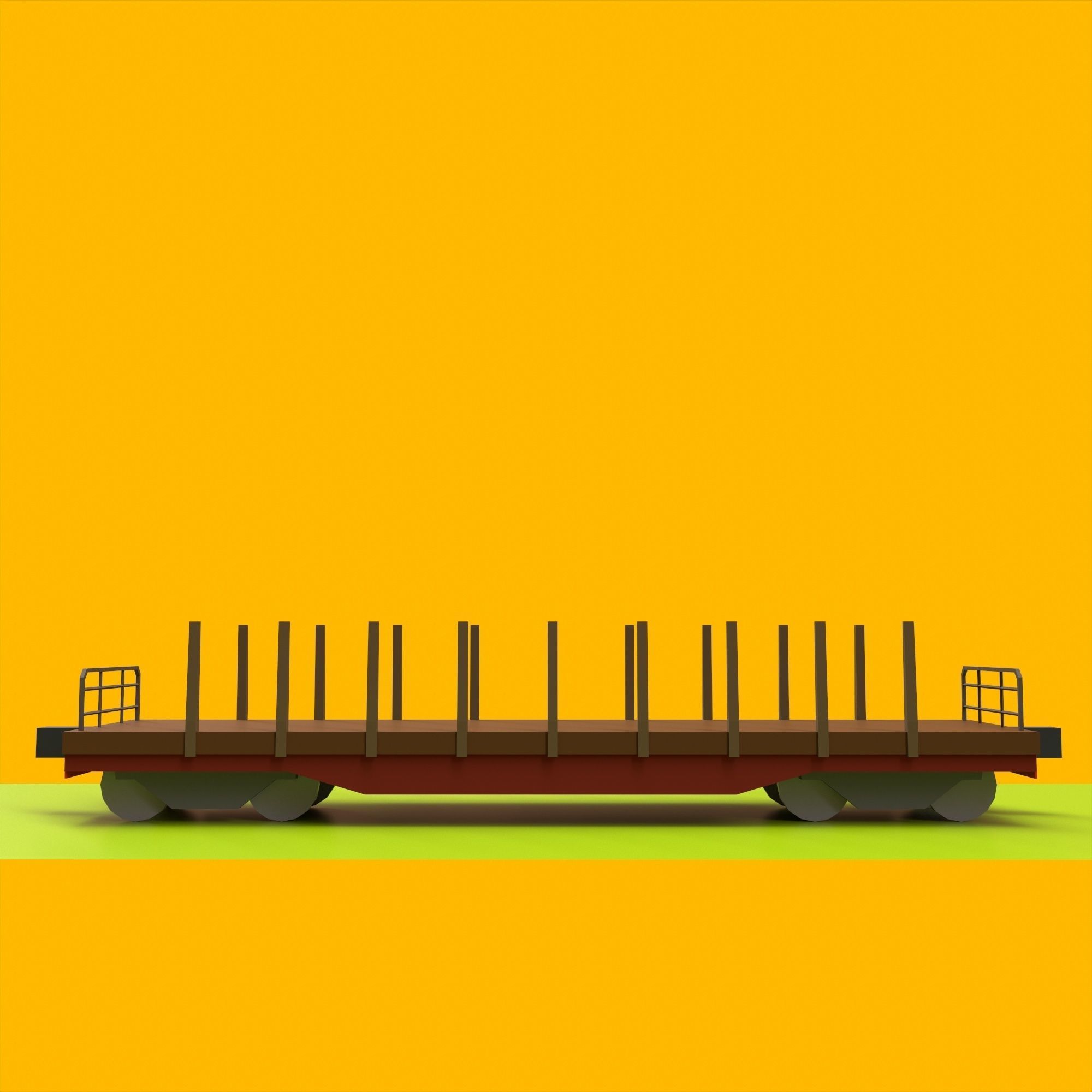 3D model low poly railway train VR / AR / low-poly | CGTrader